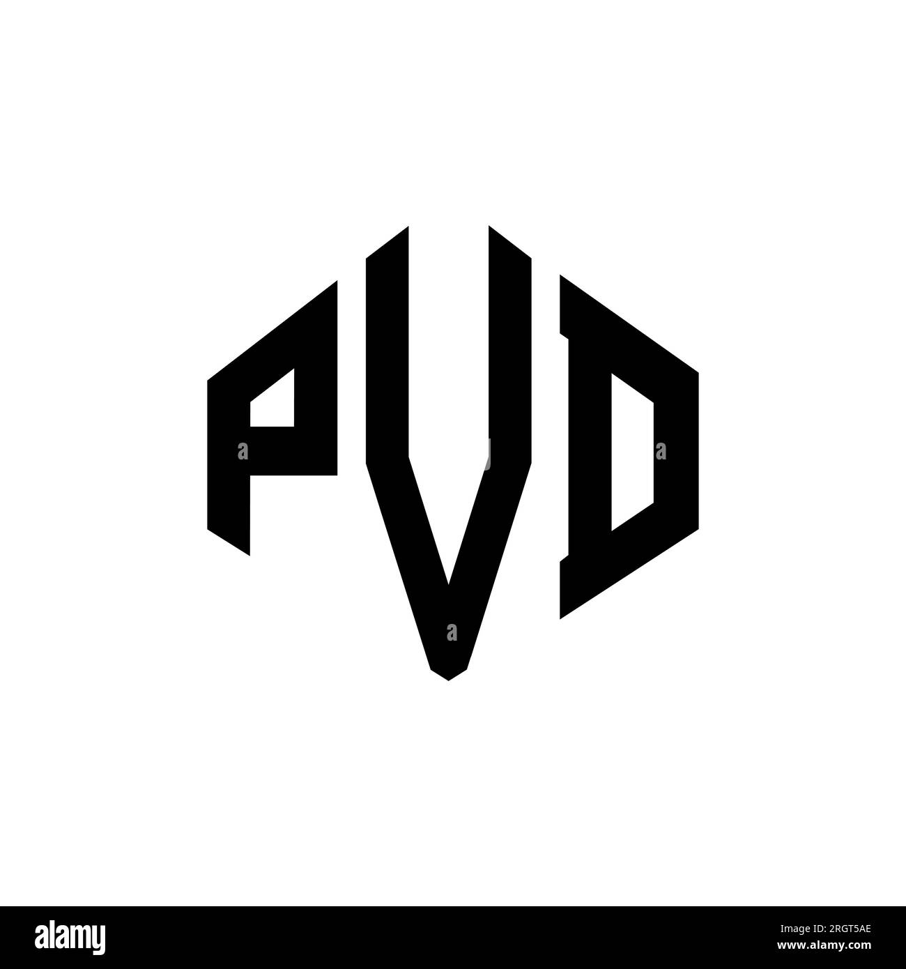 PVD letter logo design with polygon shape. PVD polygon and cube shape ...