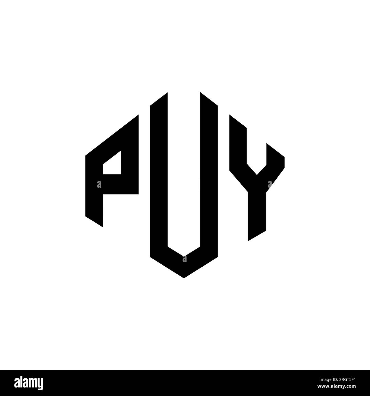 PUY letter logo design with polygon shape. PUY polygon and cube shape ...