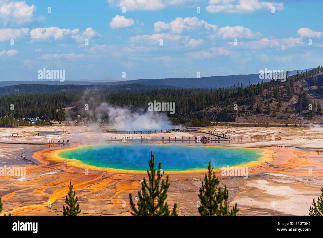 Grand Prismatic Spring, Midway Geyser Basin, Yellowstone National Park ...