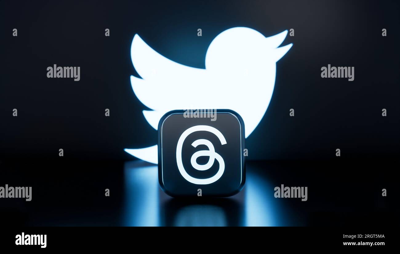 Pune, India, August 12, 2023. Threads Social Media App Rounded Square ...