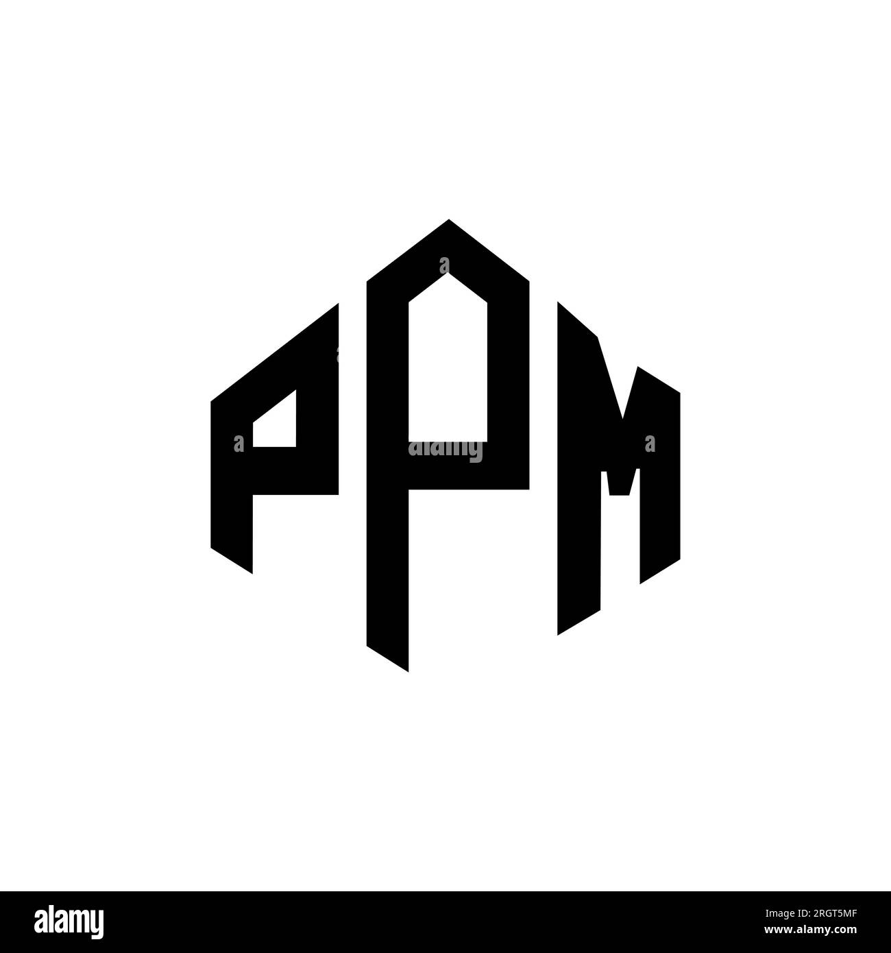 PPM letter logo design with polygon shape. PPM polygon and cube shape ...