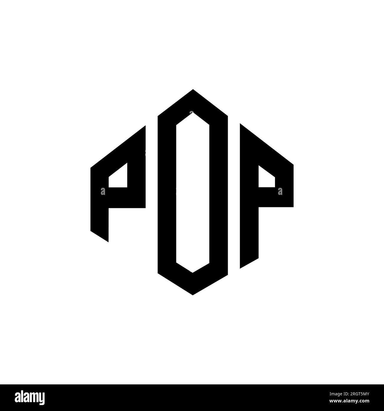 POP letter logo design with polygon shape. POP polygon and cube shape ...
