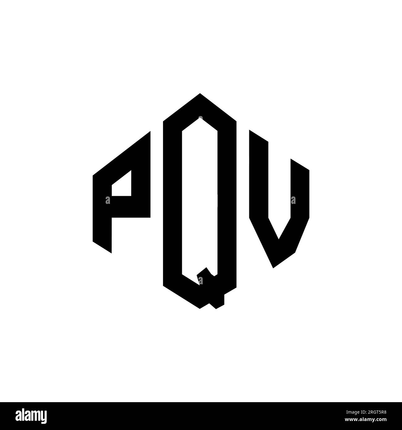 PQV letter logo design with polygon shape. PQV polygon and cube shape ...