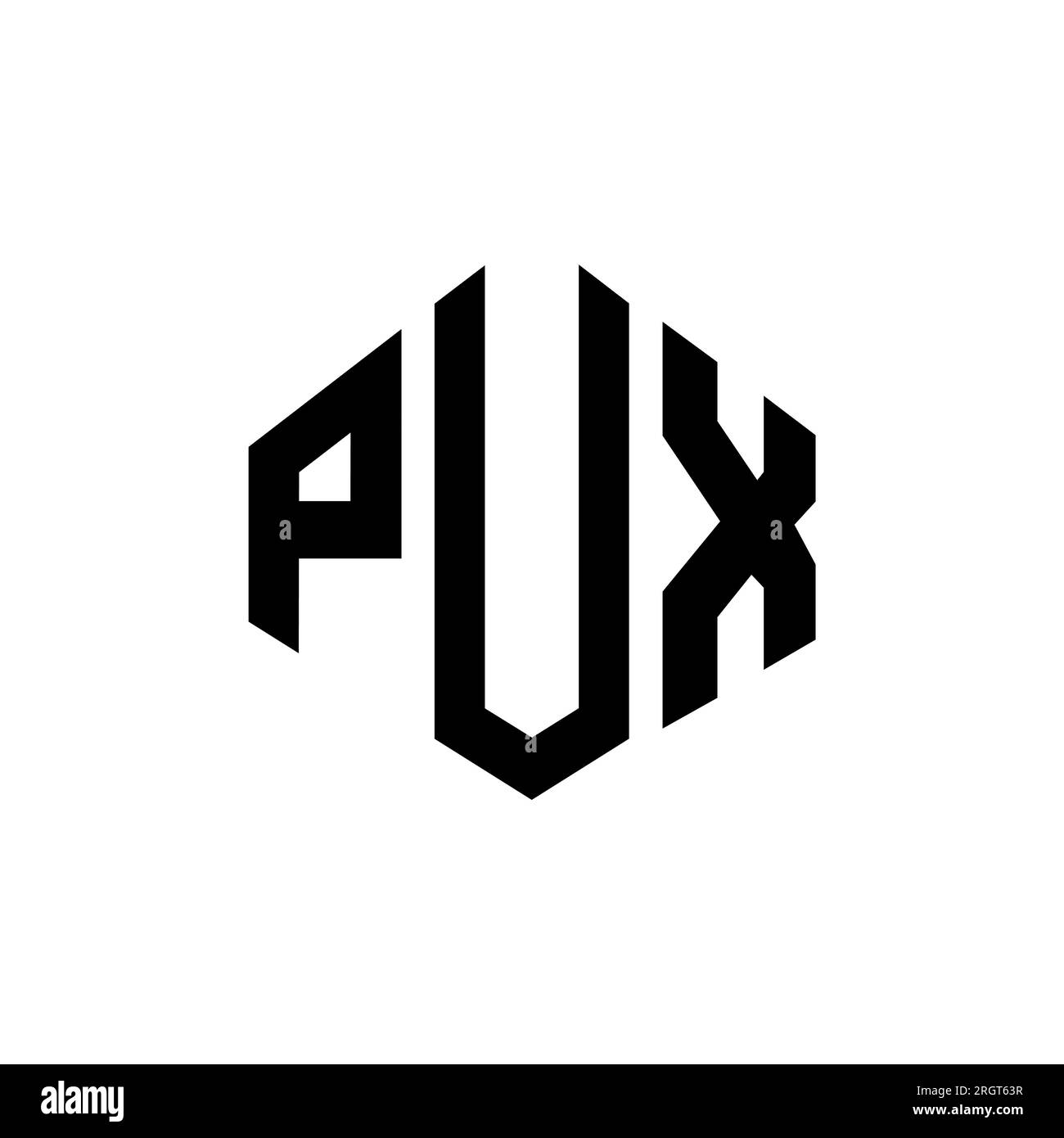 PUX letter logo design with polygon shape. PUX polygon and cube shape ...