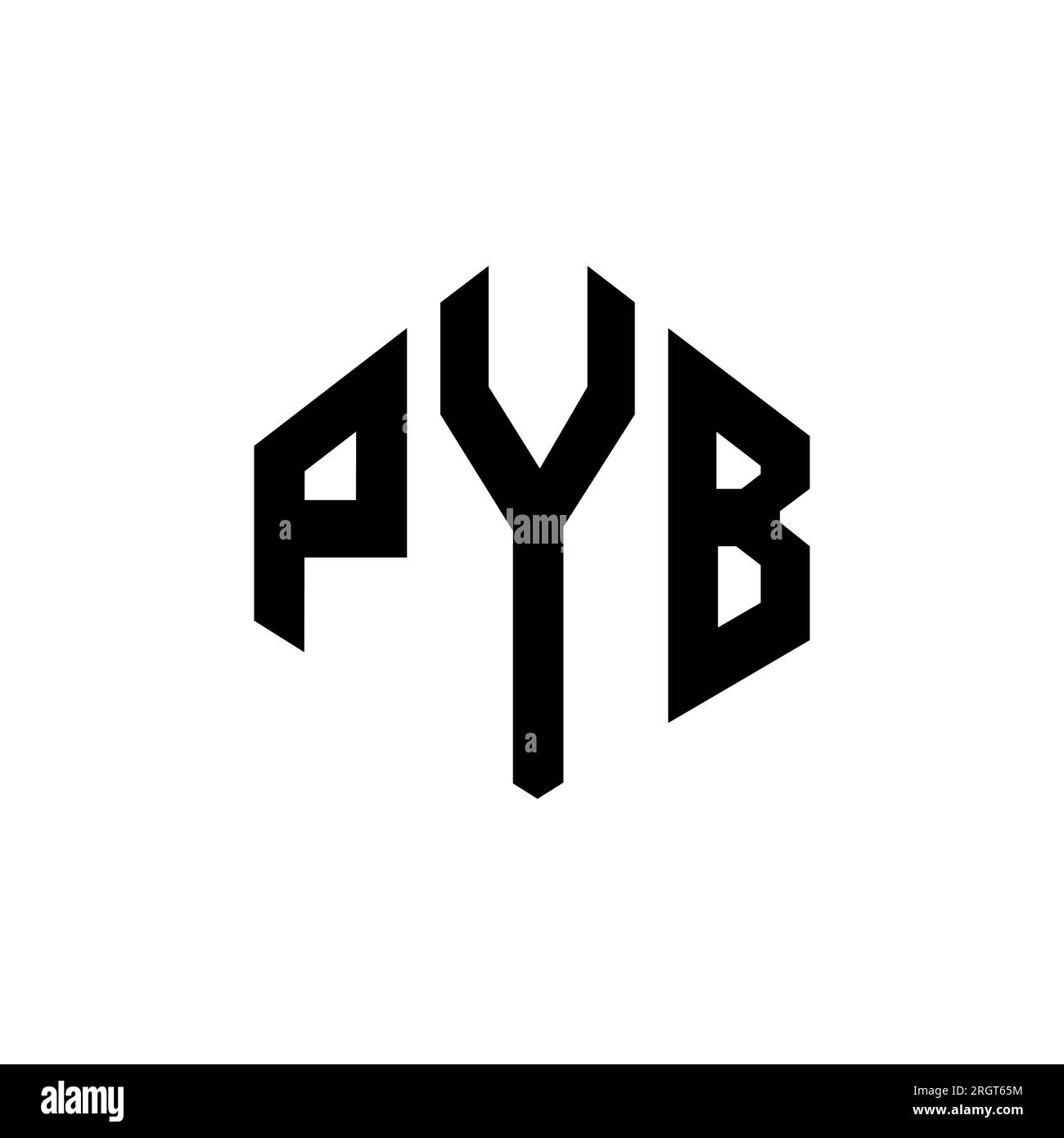PYB letter logo design with polygon shape. PYB polygon and cube shape ...