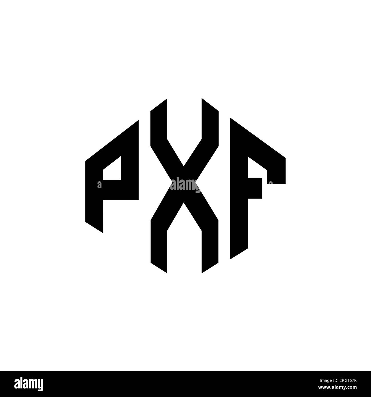 PXF letter logo design with polygon shape. PXF polygon and cube shape ...