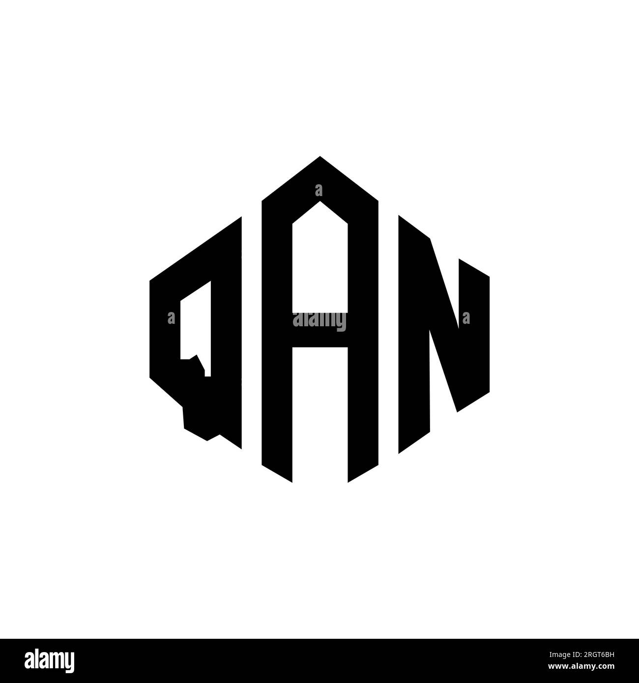 QAN letter logo design with polygon shape. QAN polygon and cube shape ...