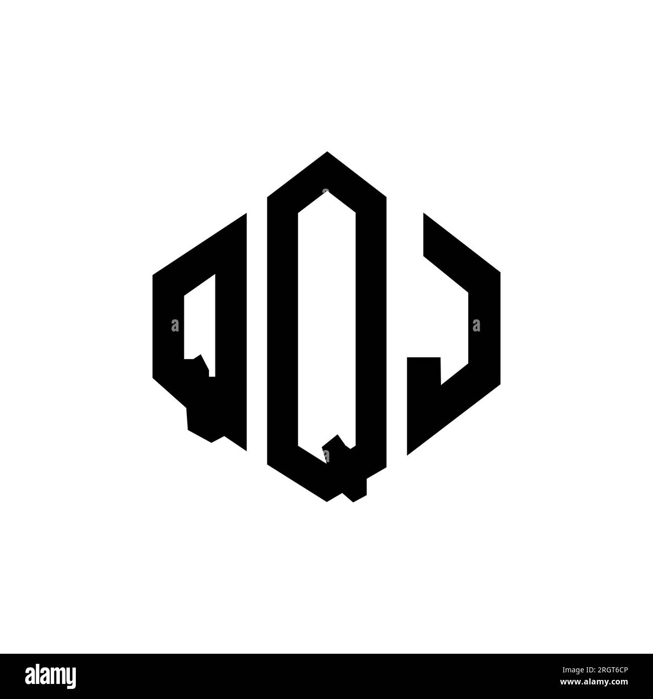QQJ letter logo design with polygon shape. QQJ polygon and cube shape ...