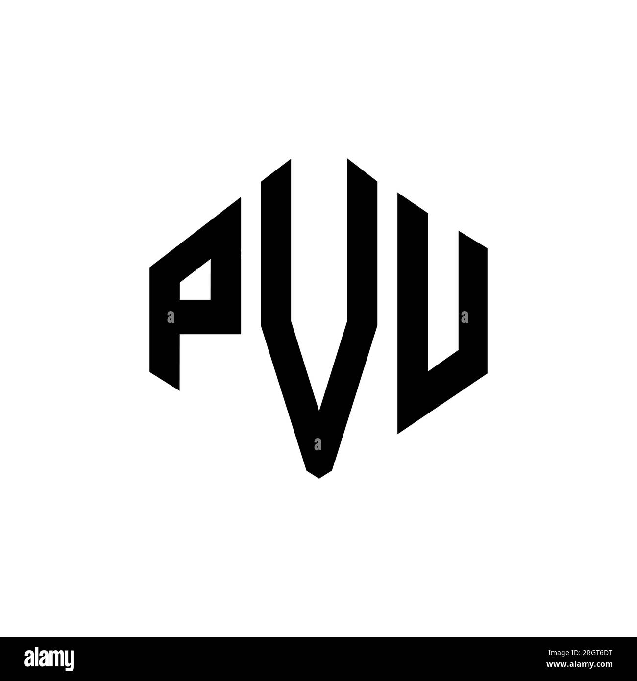 PVU letter logo design with polygon shape. PVU polygon and cube shape ...