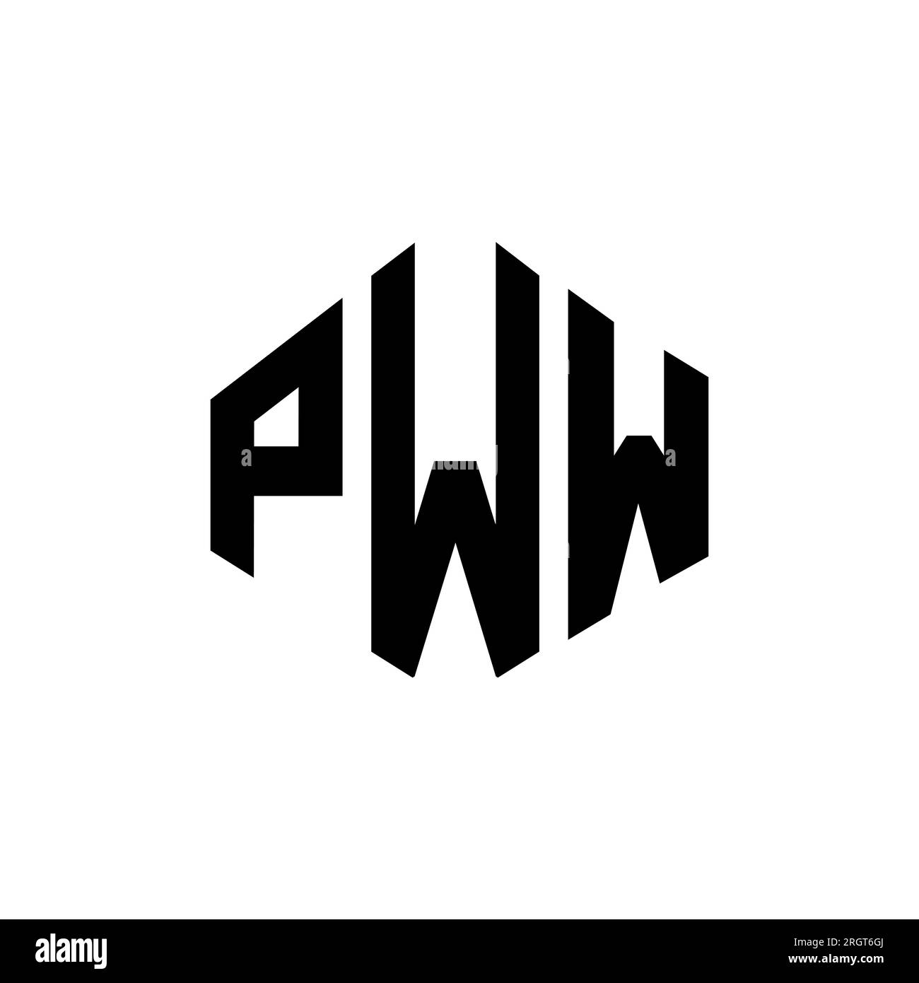 PWW letter logo design with polygon shape. PWW polygon and cube shape ...
