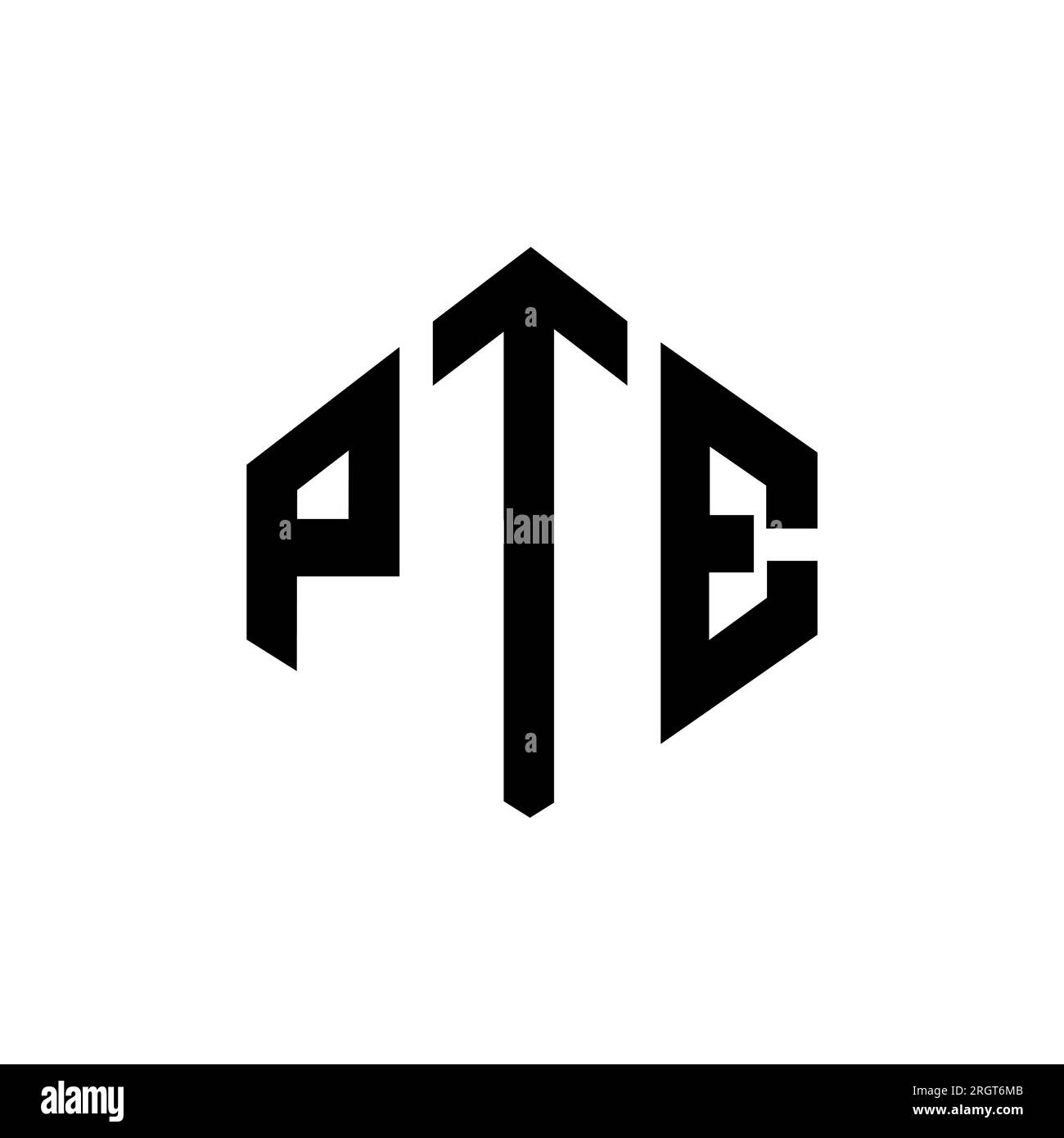 PTE letter logo design with polygon shape. PTE polygon and cube shape ...