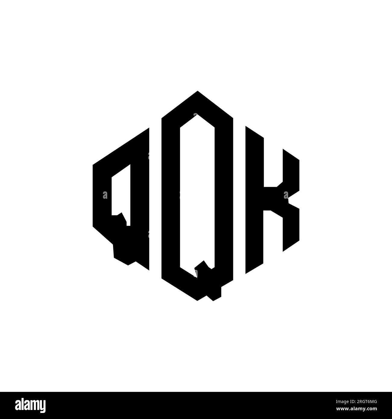 QQK letter logo design with polygon shape. QQK polygon and cube shape ...