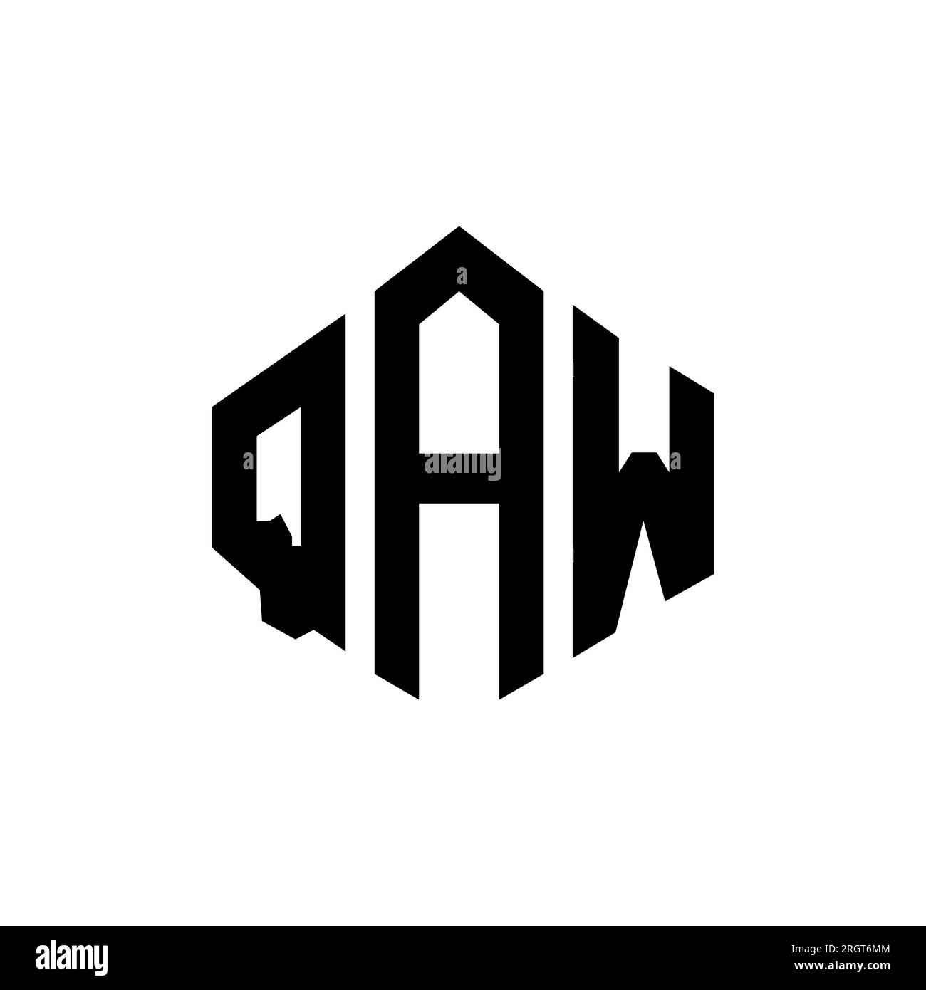 QAW letter logo design with polygon shape. QAW polygon and cube shape ...