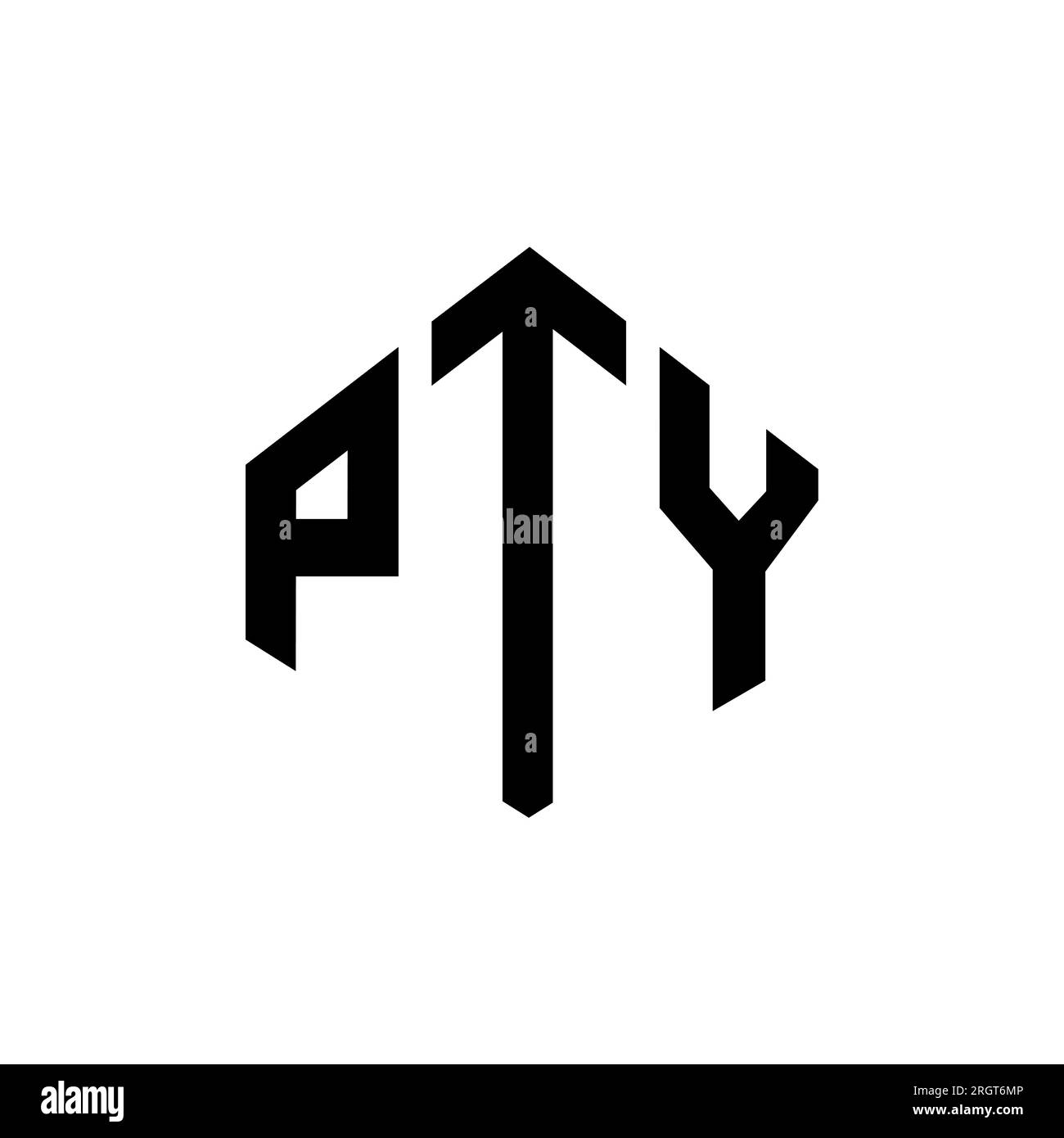 PTY letter logo design with polygon shape. PTY polygon and cube shape ...