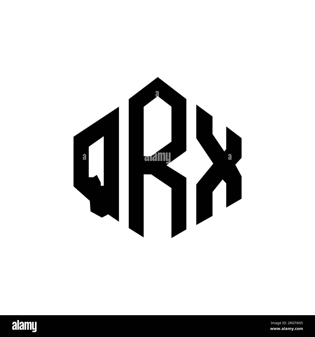QRX letter logo design with polygon shape. QRX polygon and cube shape ...