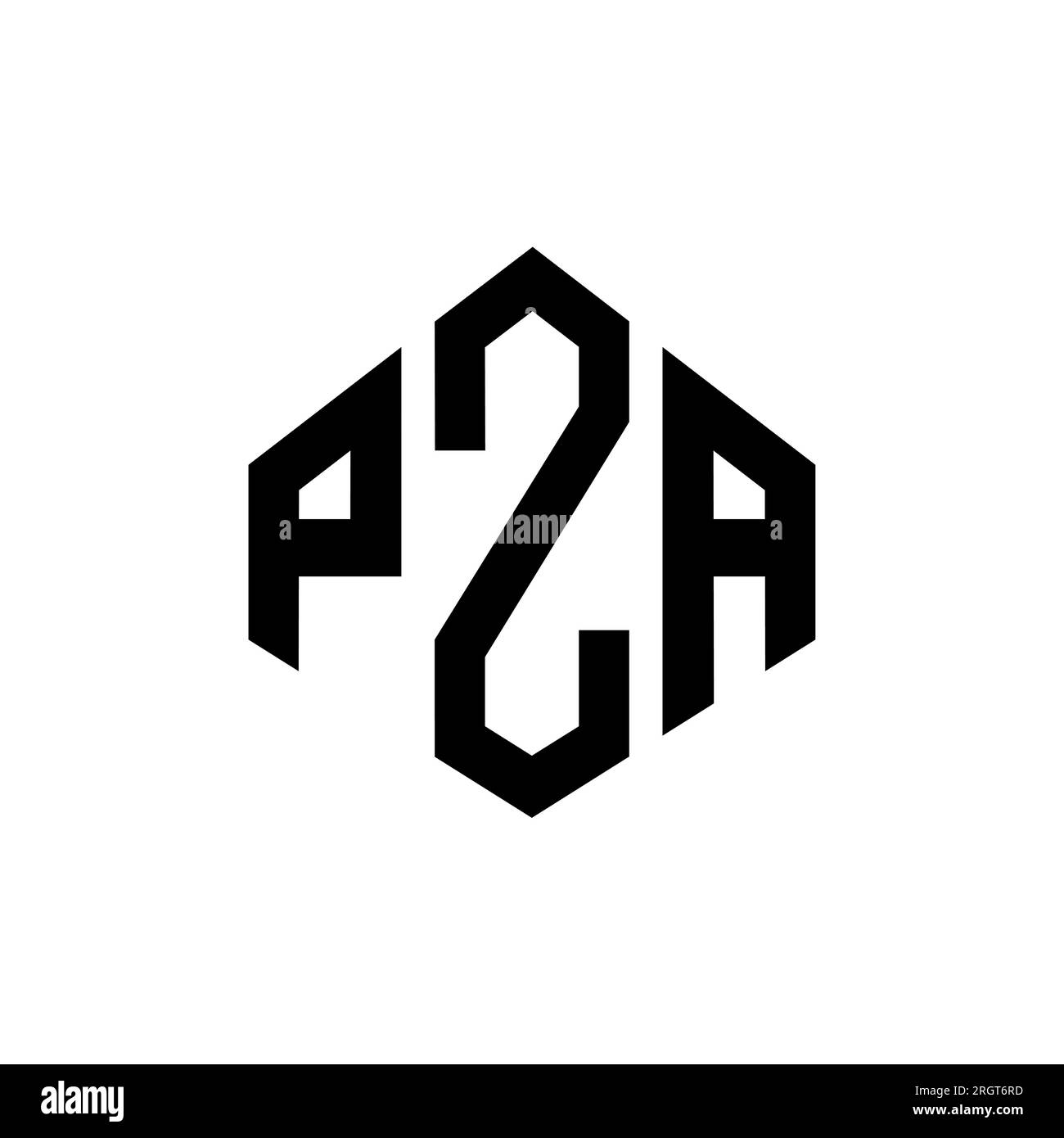 PZA letter logo design with polygon shape. PZA polygon and cube shape ...