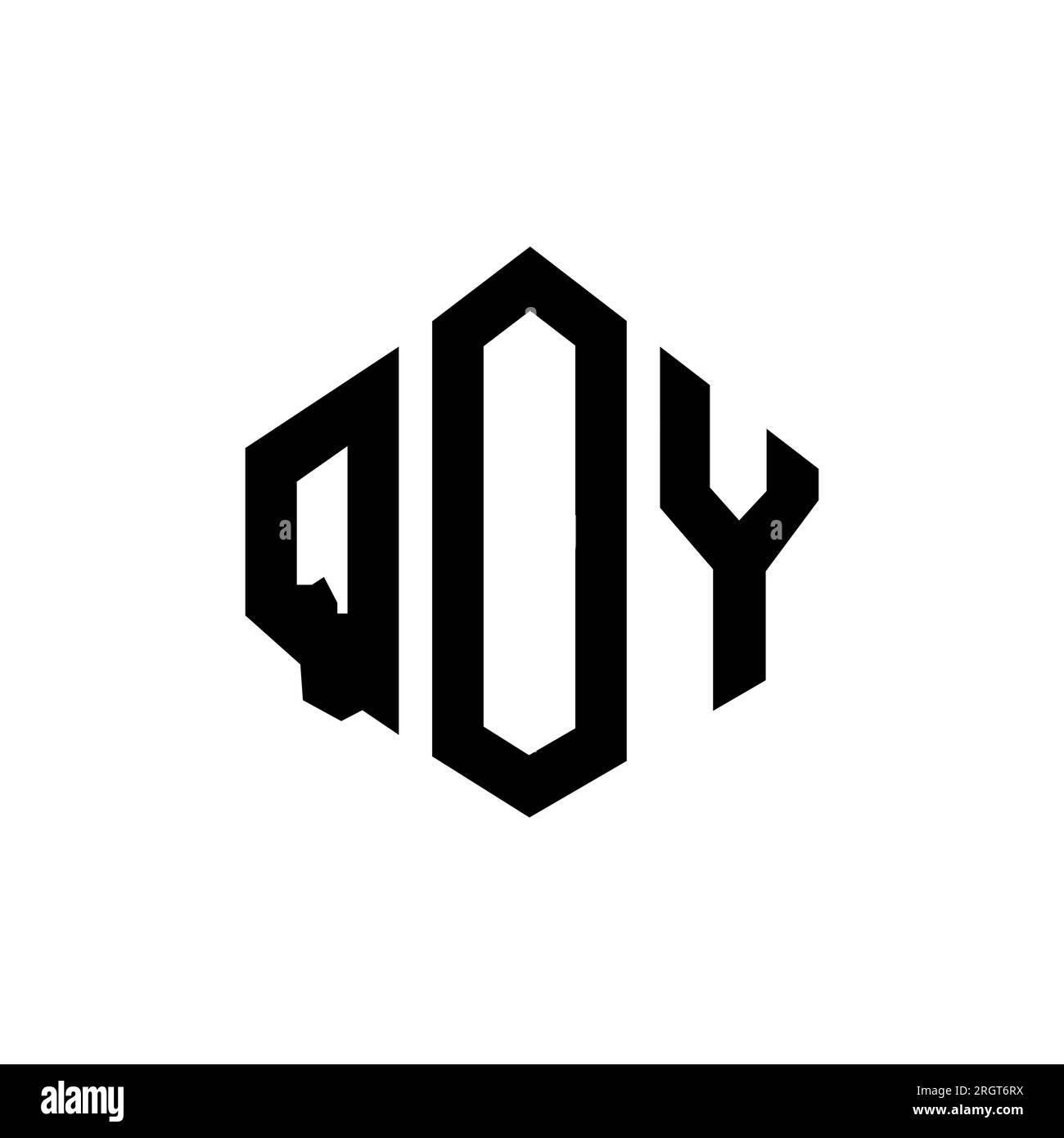 QOY letter logo design with polygon shape. QOY polygon and cube shape ...
