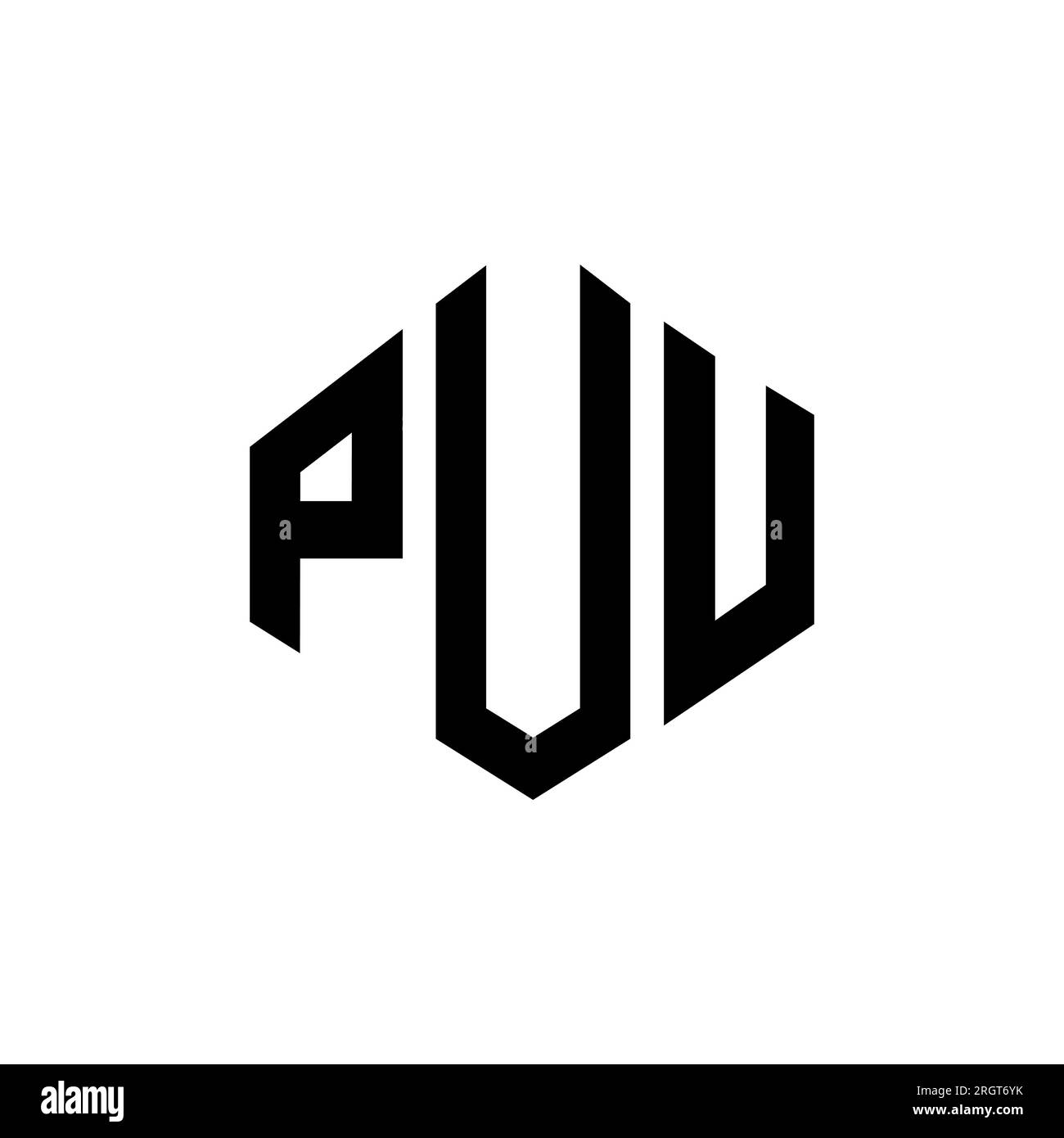 PUU letter logo design with polygon shape. PUU polygon and cube shape ...