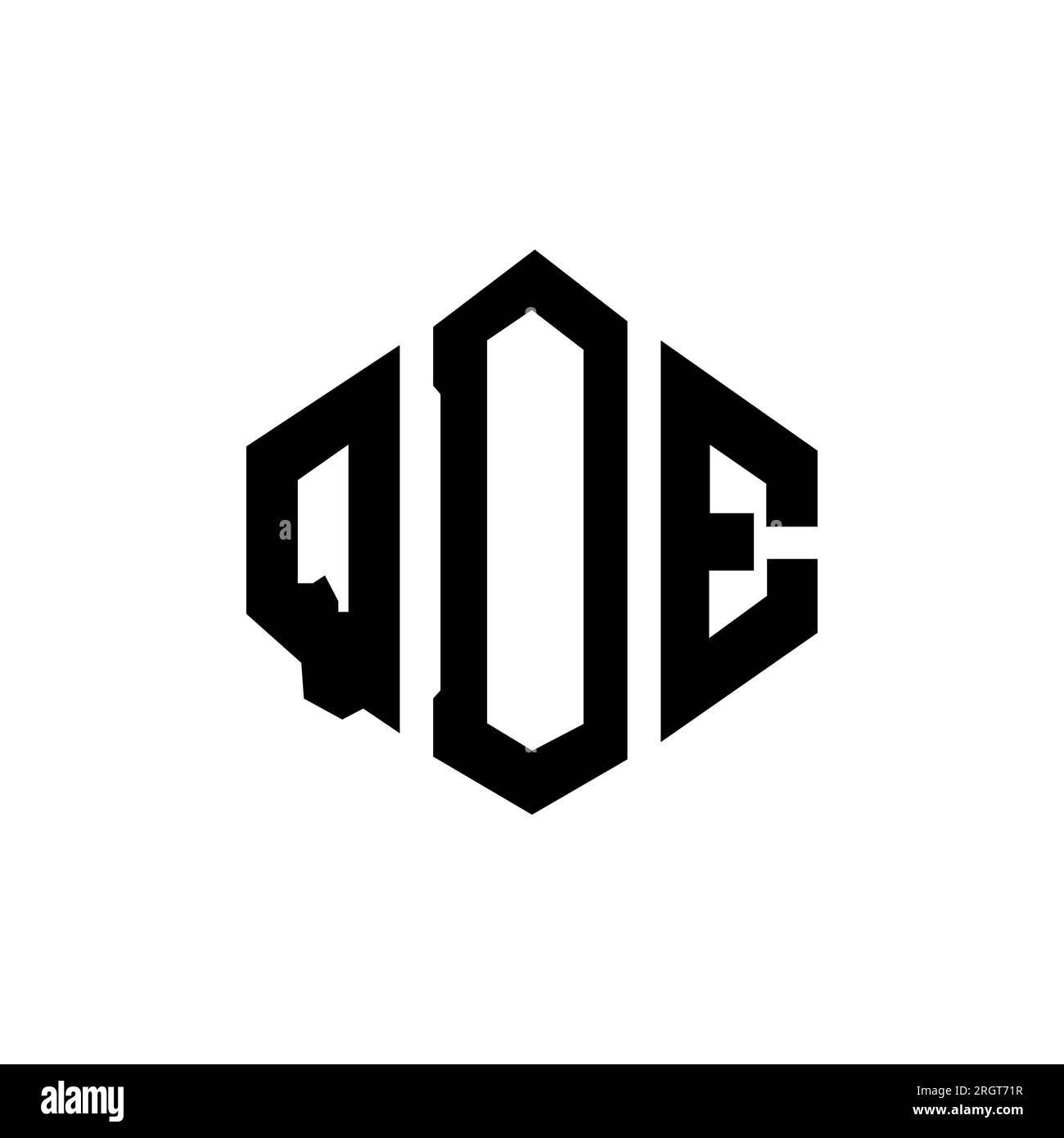 QDE letter logo design with polygon shape. QDE polygon and cube shape ...