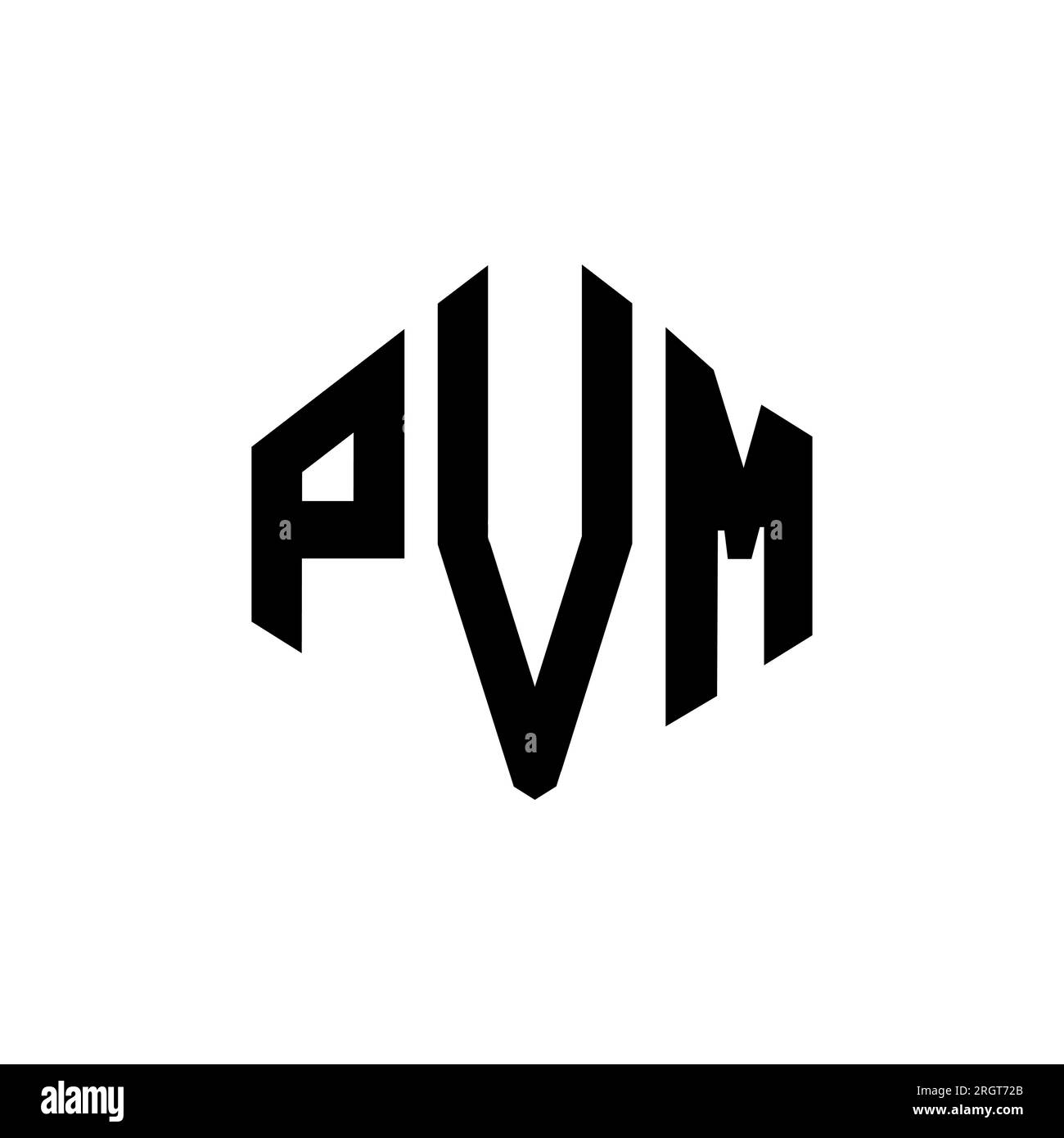 PVM letter logo design with polygon shape. PVM polygon and cube shape ...