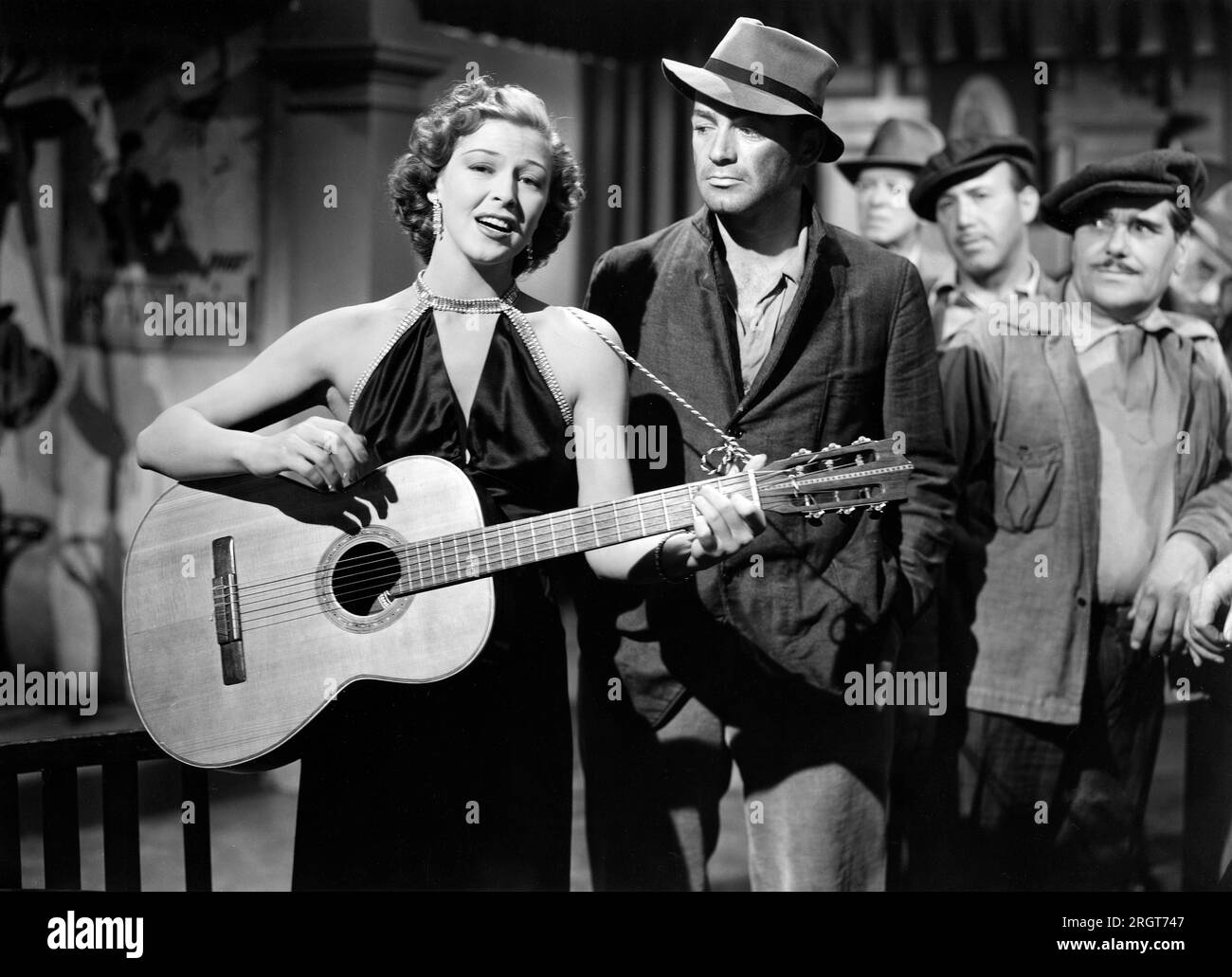 Malu Gatica, Mark Stevens, on-set of the Film, "Target Unknown ...