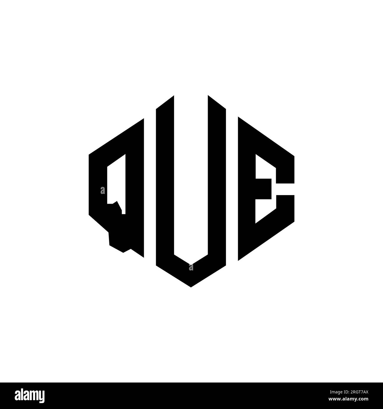 QUE letter logo design with polygon shape. QUE polygon and cube shape ...