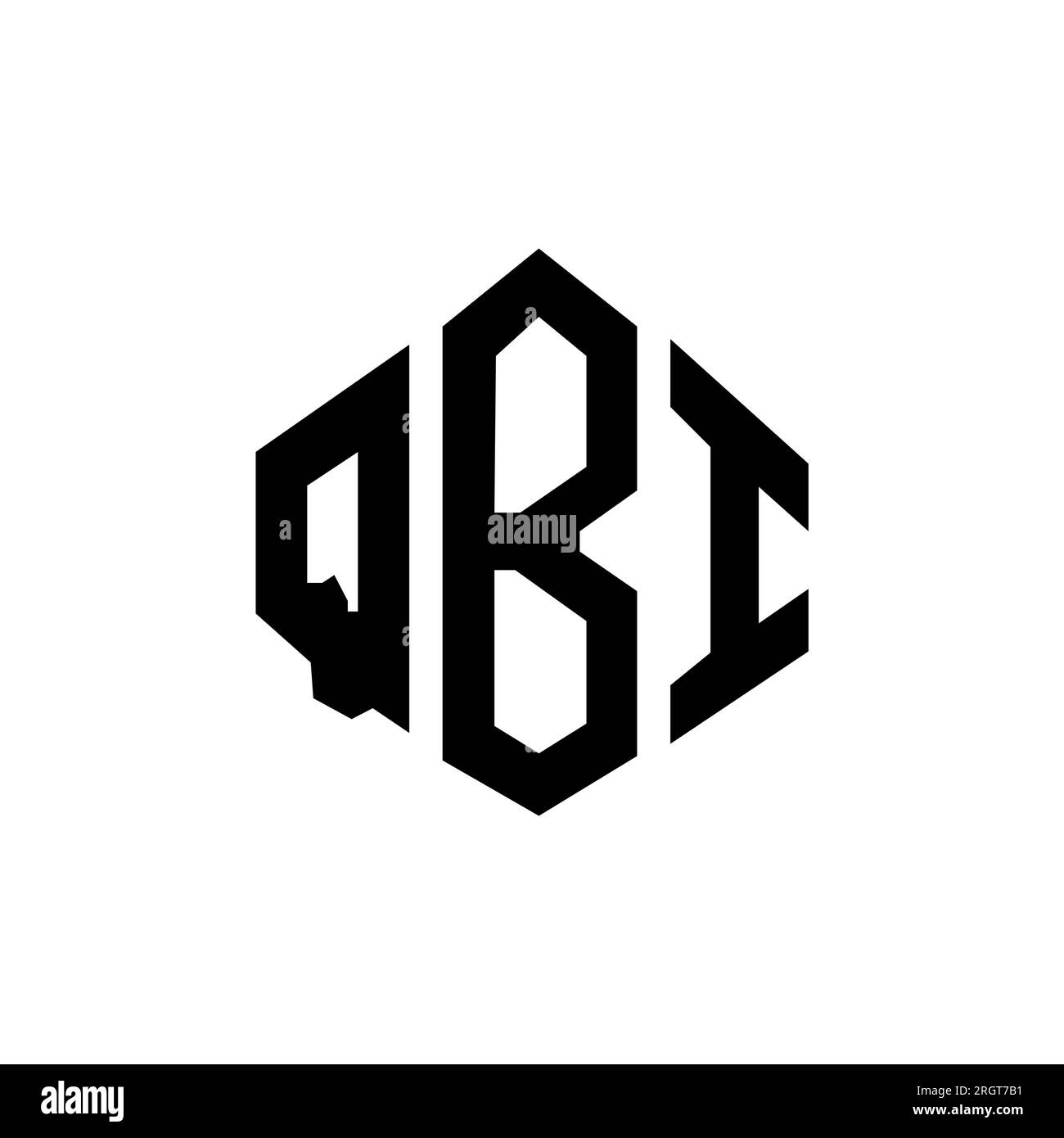 QBI letter logo design with polygon shape. QBI polygon and cube shape logo design. QBI hexagon ...