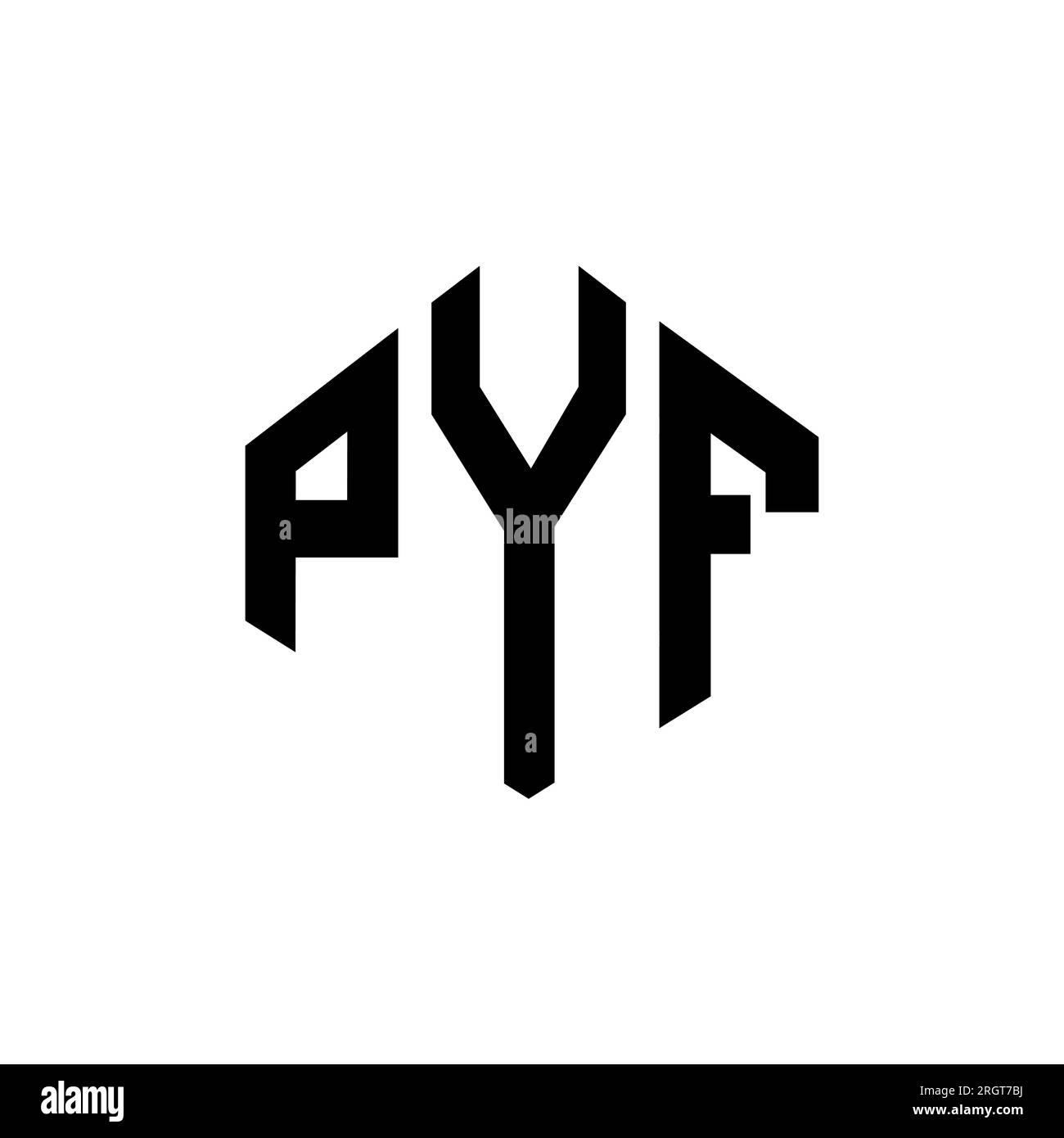 PYF letter logo design with polygon shape. PYF polygon and cube shape ...
