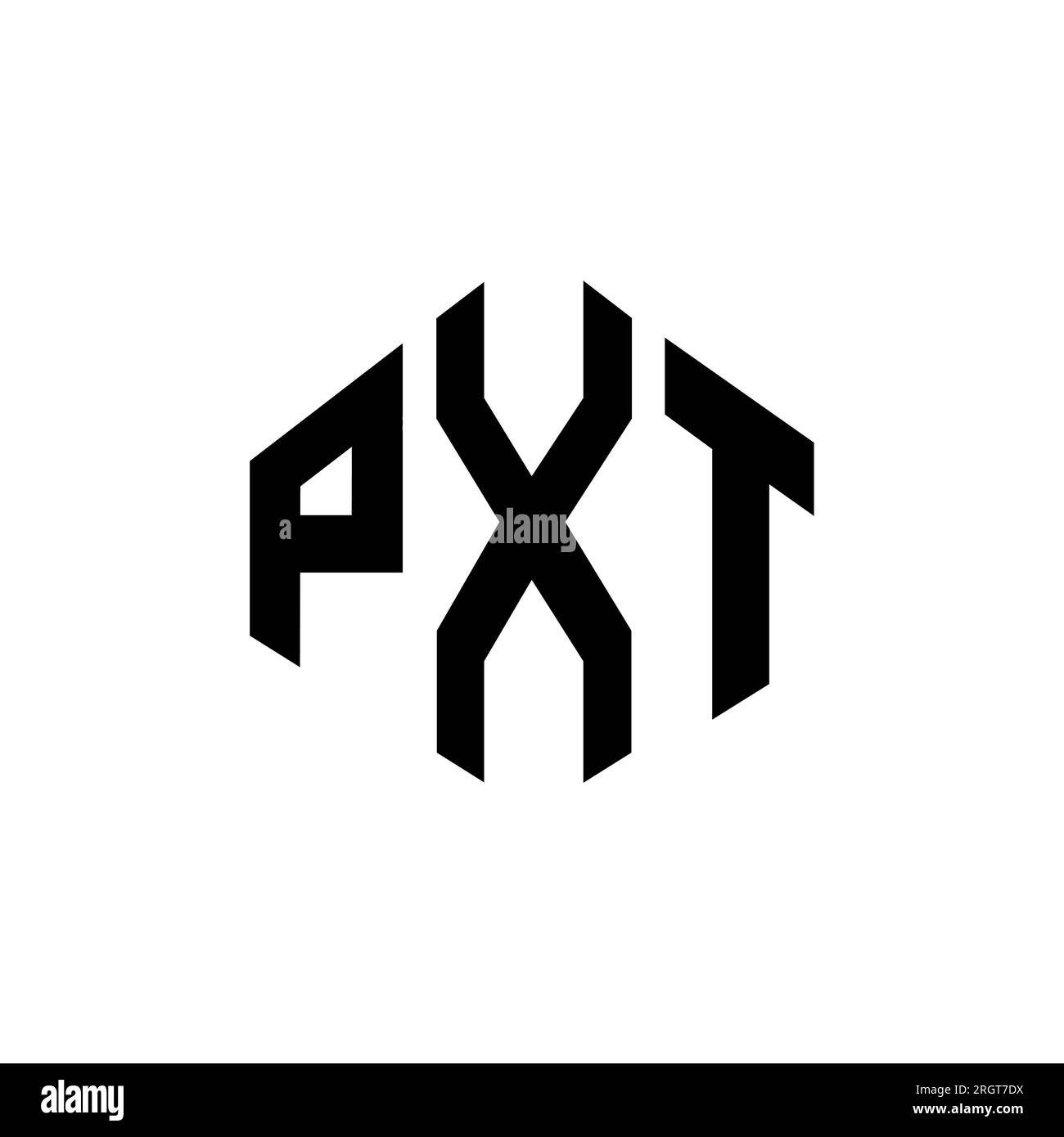 PXT letter logo design with polygon shape. PXT polygon and cube shape ...