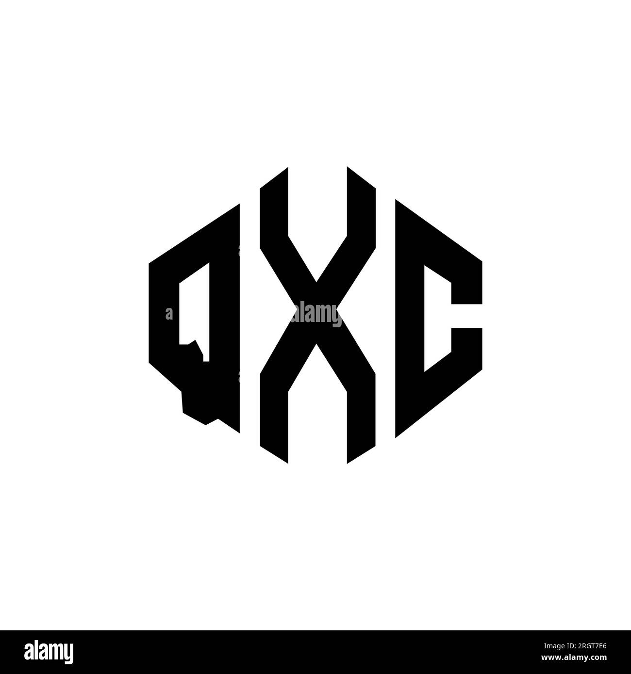 QXC letter logo design with polygon shape. QXC polygon and cube shape ...