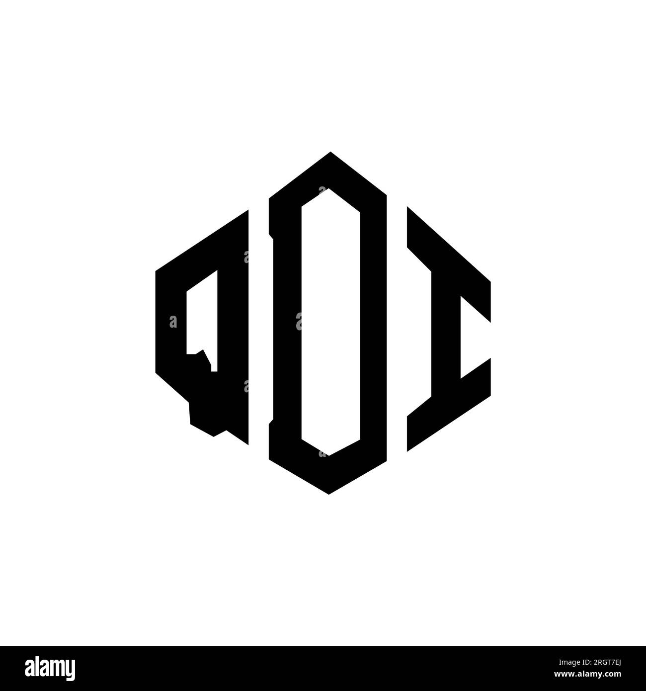 QDI letter logo design with polygon shape. QDI polygon and cube shape ...