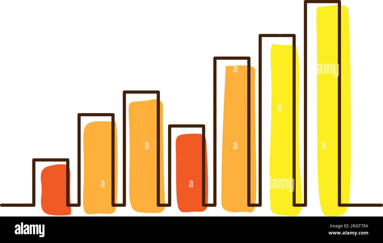 Corporate bar graph Doodle continuous one line drawing Stock Vector ...