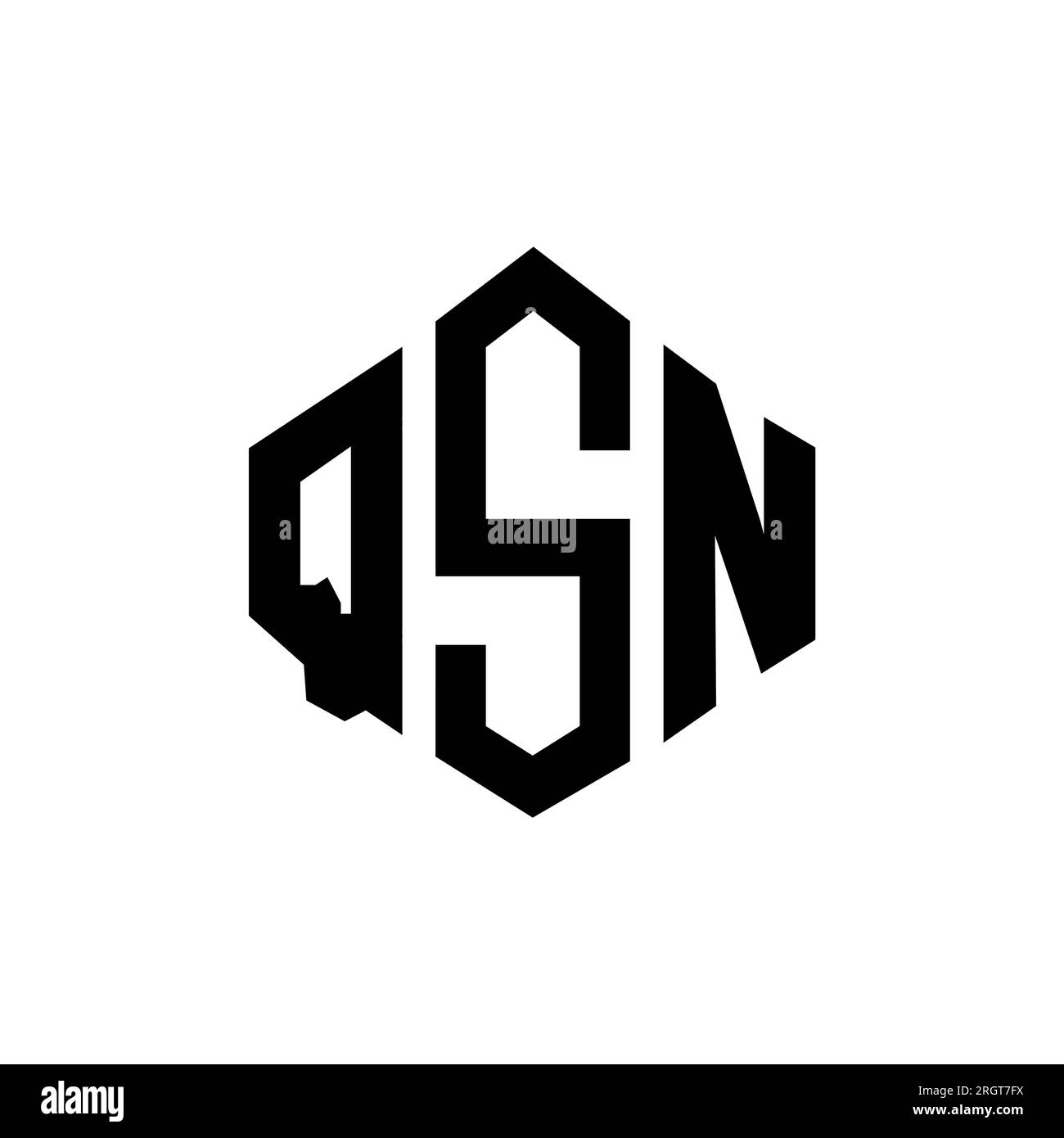 QSN letter logo design with polygon shape. QSN polygon and cube shape ...