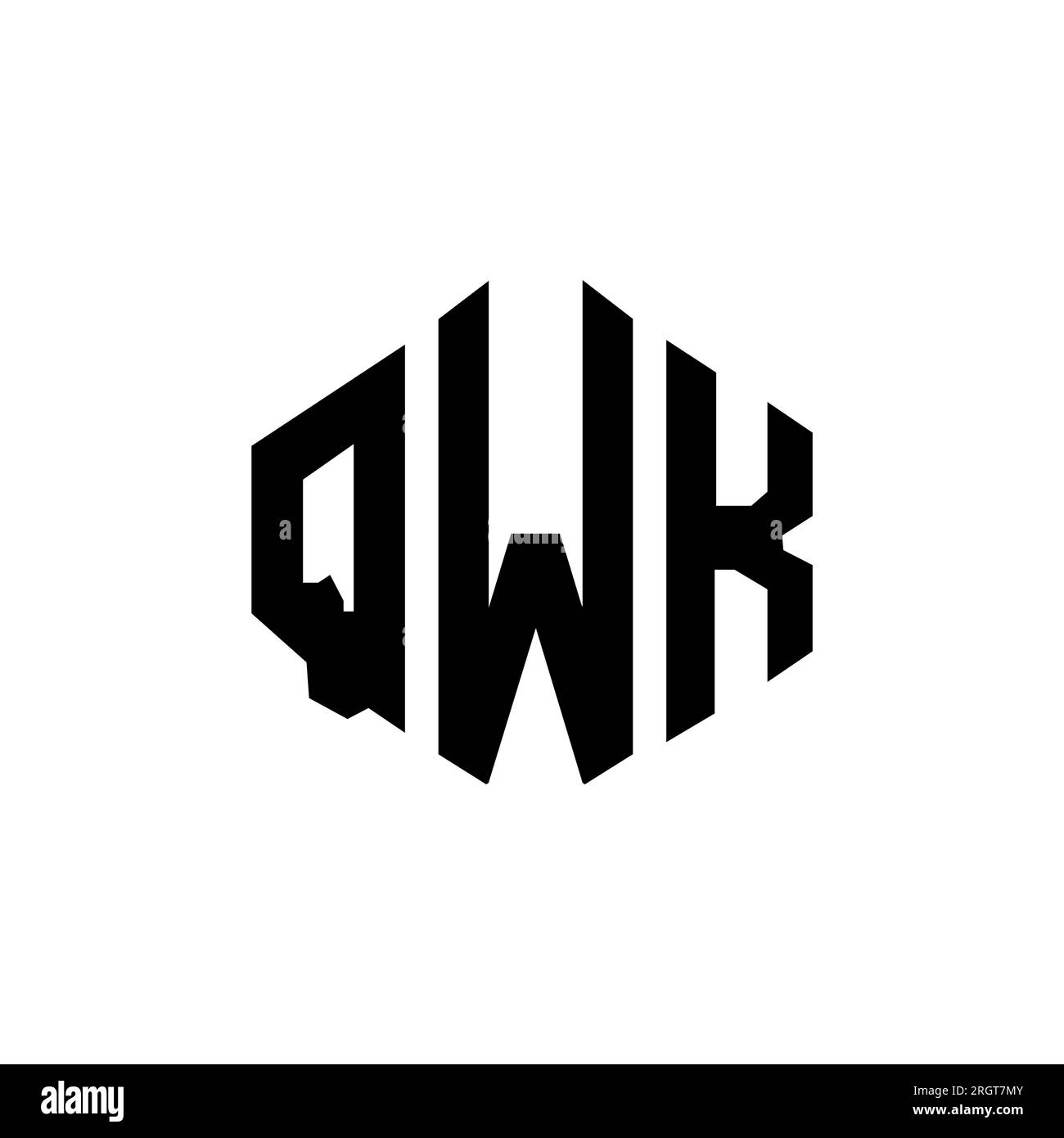 QWK letter logo design with polygon shape. QWK polygon and cube shape ...