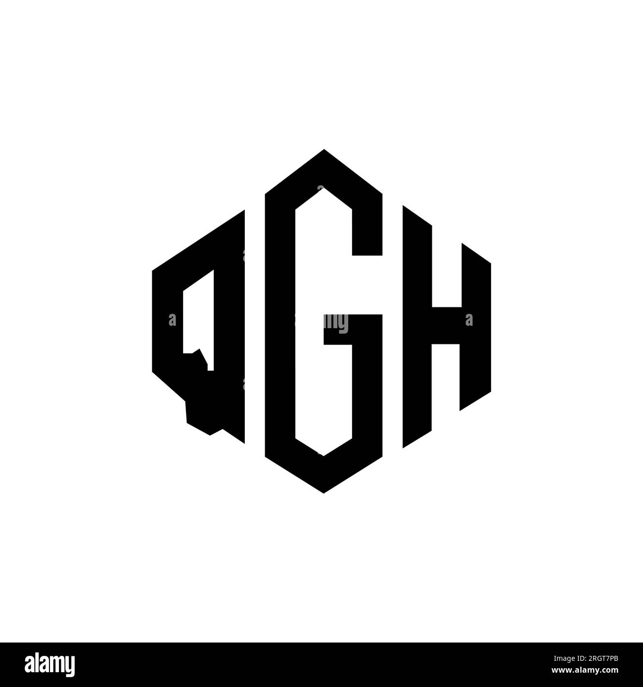 QGH letter logo design with polygon shape. QGH polygon and cube shape ...