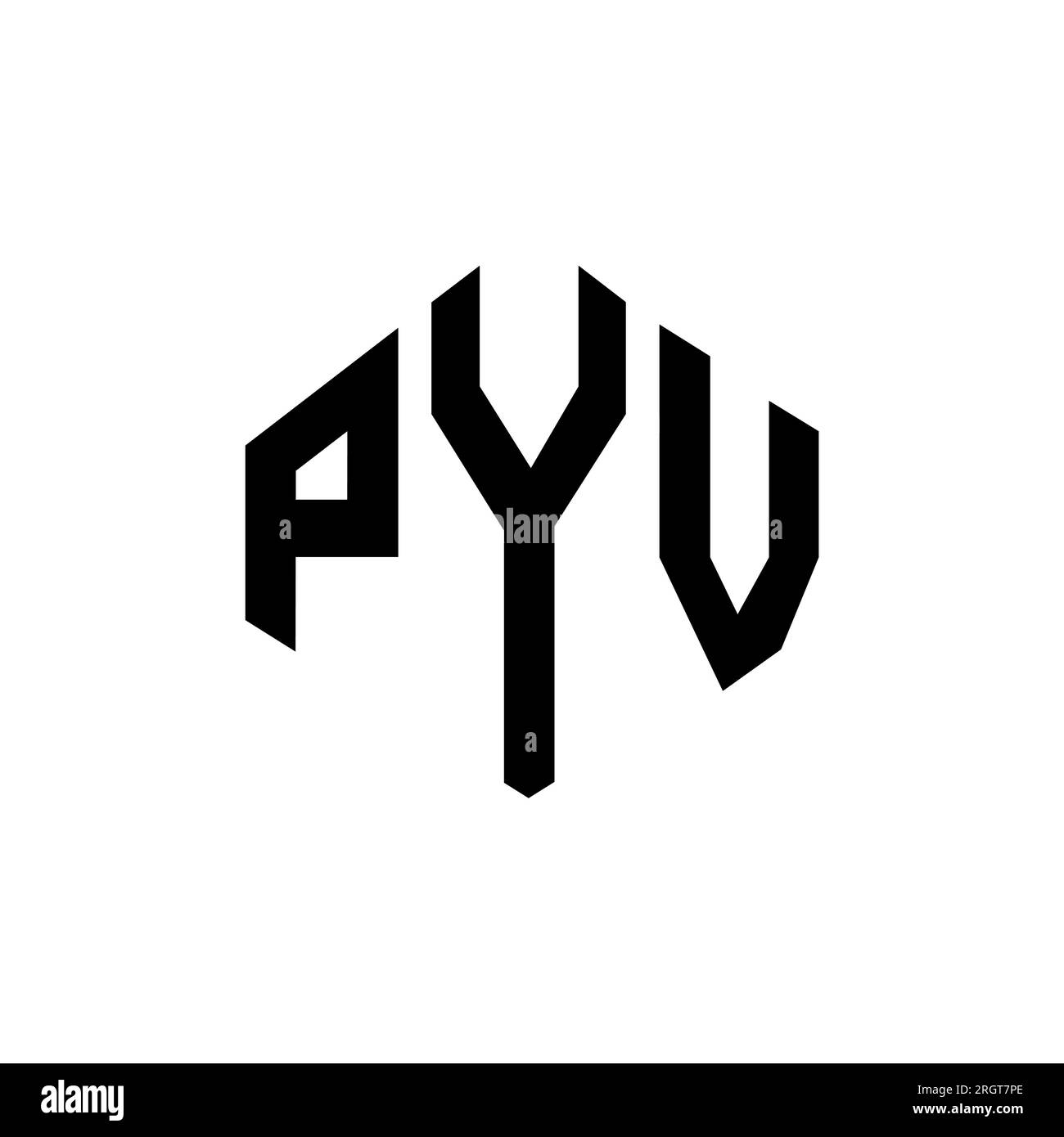 PYV letter logo design with polygon shape. PYV polygon and cube shape ...