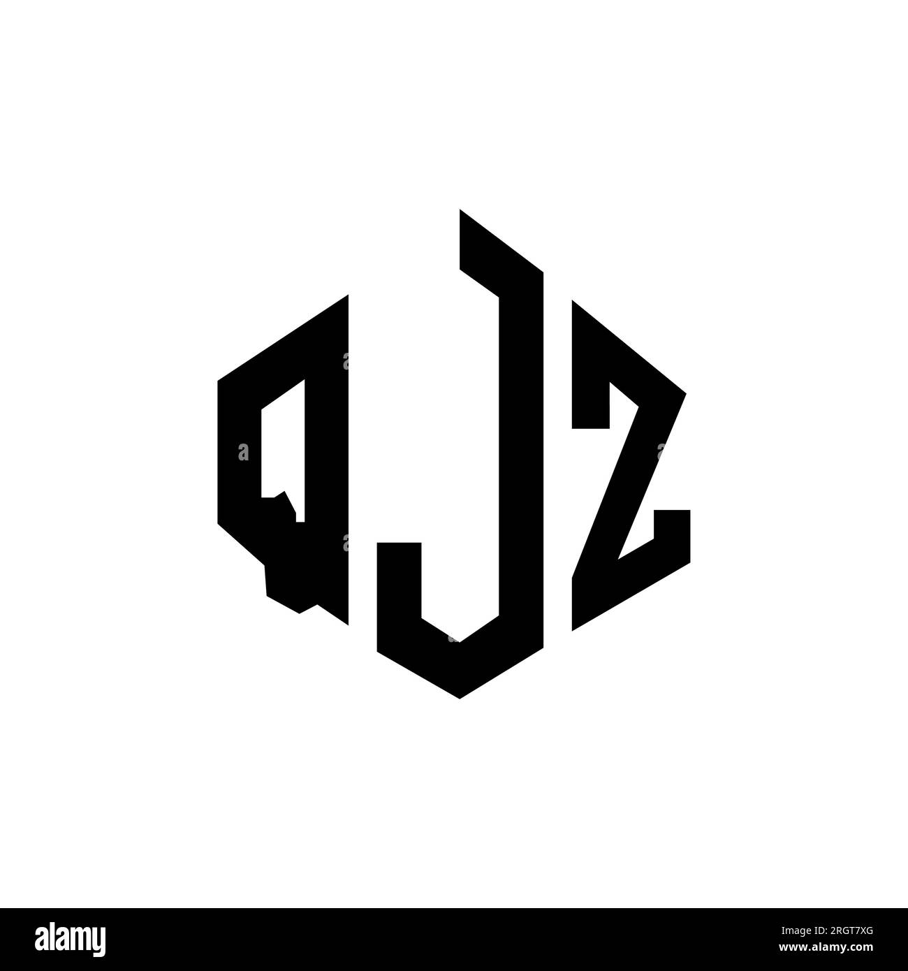 QJZ letter logo design with polygon shape. QJZ polygon and cube shape ...
