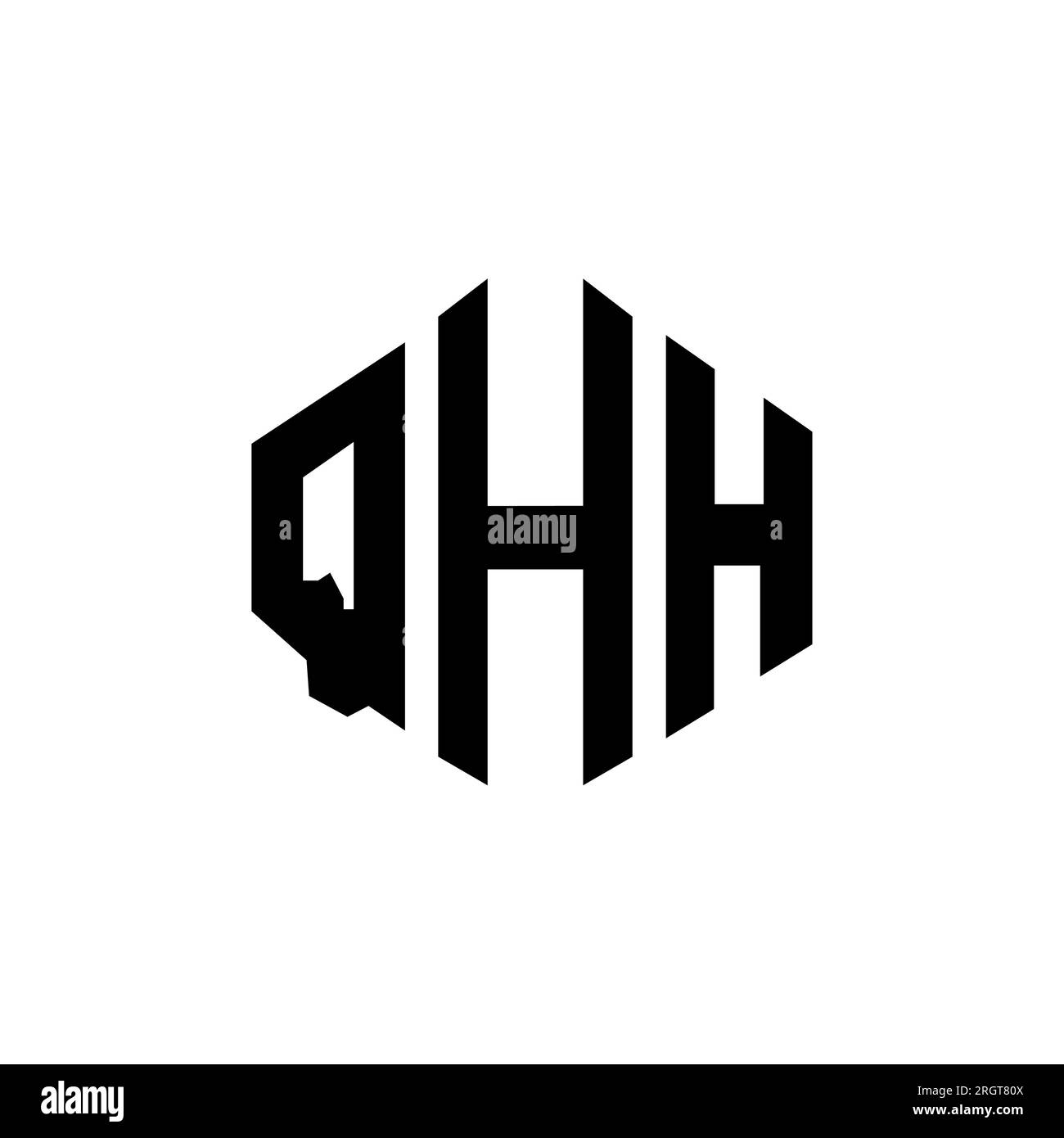 QHH letter logo design with polygon shape. QHH polygon and cube shape ...