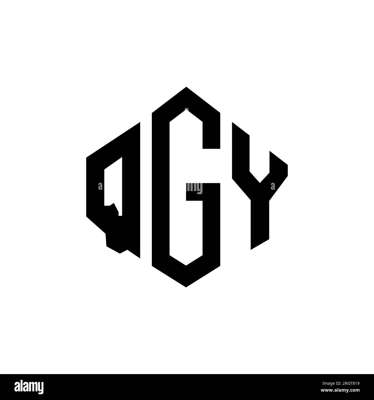 QGY letter logo design with polygon shape. QGY polygon and cube shape ...