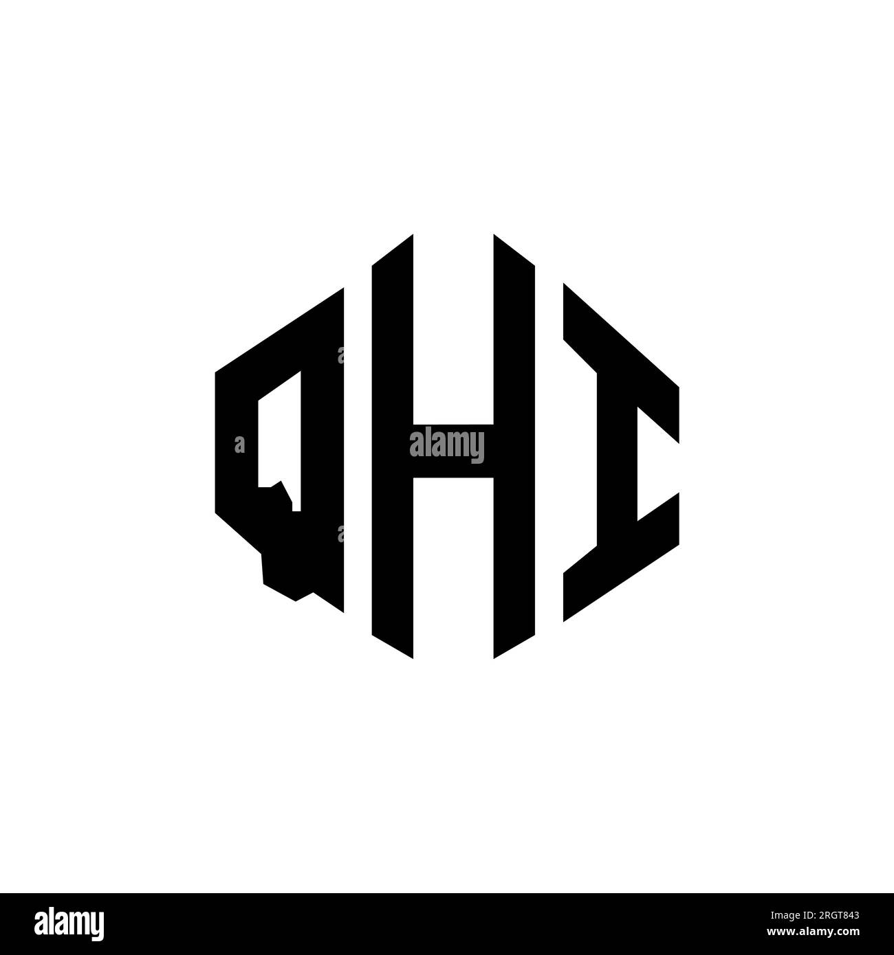 QHI letter logo design with polygon shape. QHI polygon and cube shape ...