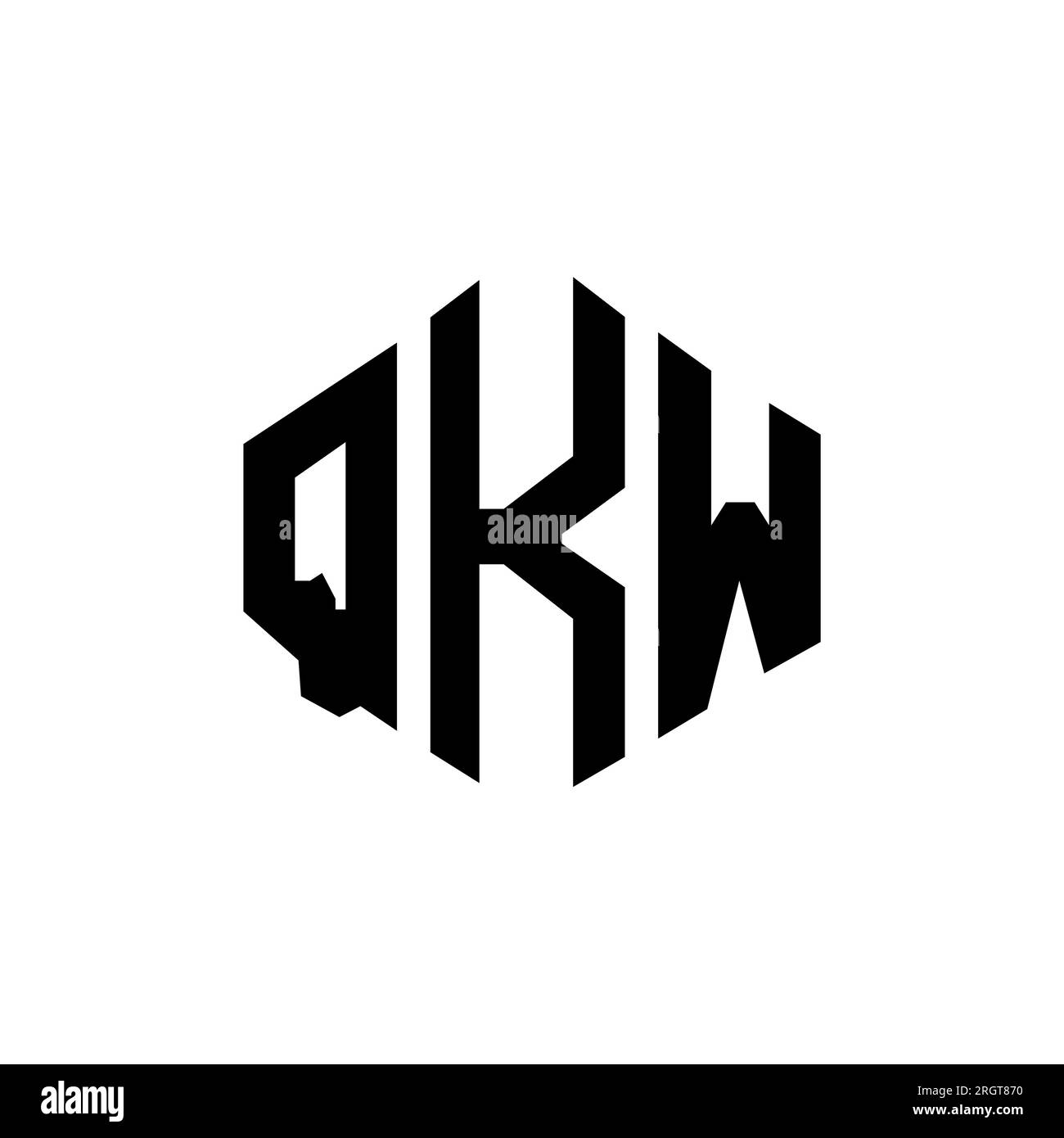 QKW letter logo design with polygon shape. QKW polygon and cube shape ...