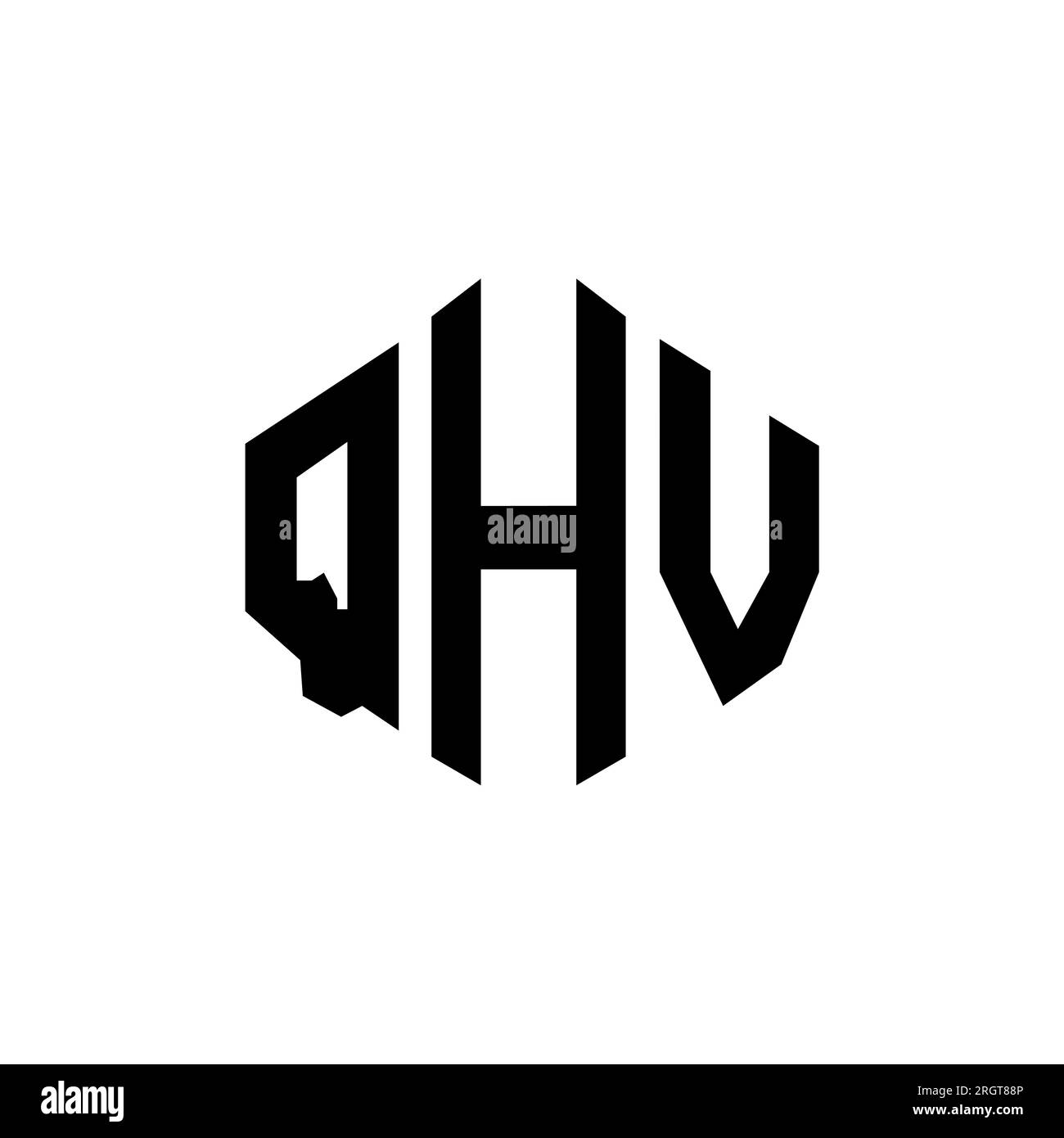 QHW letter logo design with polygon shape. QHW polygon and cube shape ...