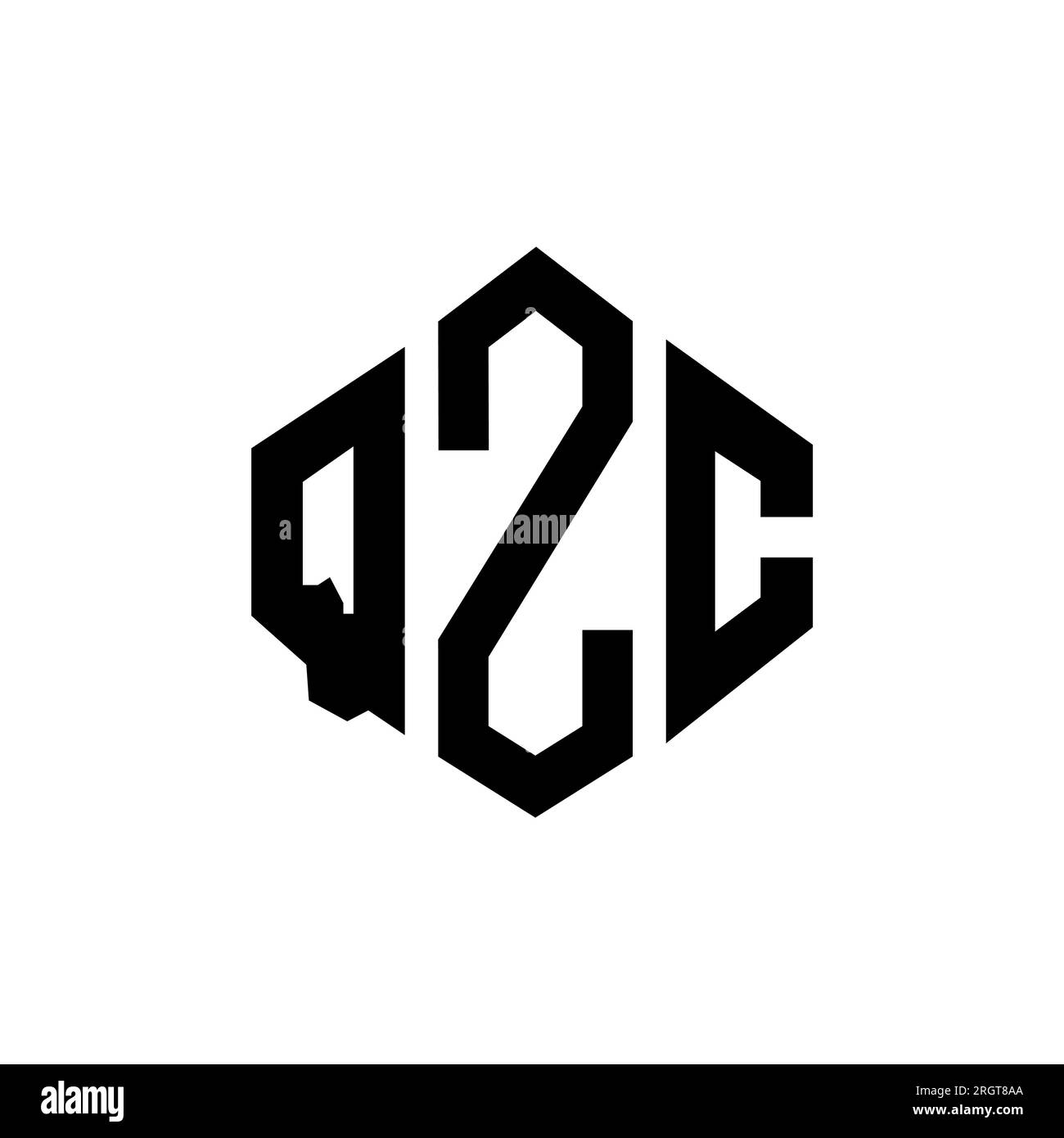 QZC letter logo design with polygon shape. QZC polygon and cube shape ...