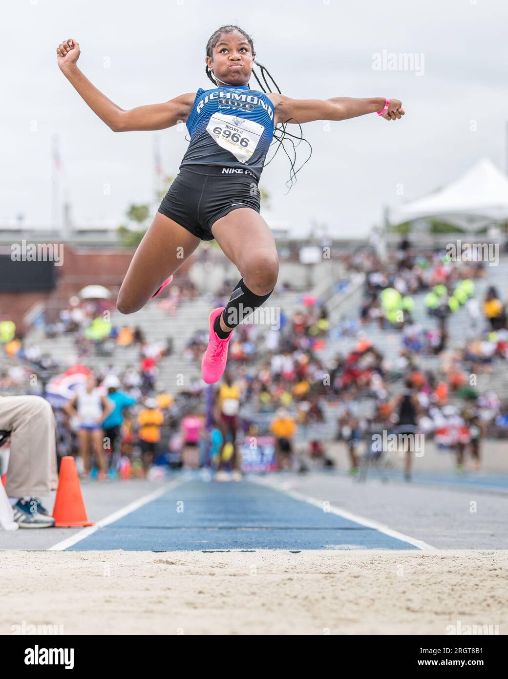 August 3, 2023: Tia Noble of Richmond Elite Youth Track Club competes ...