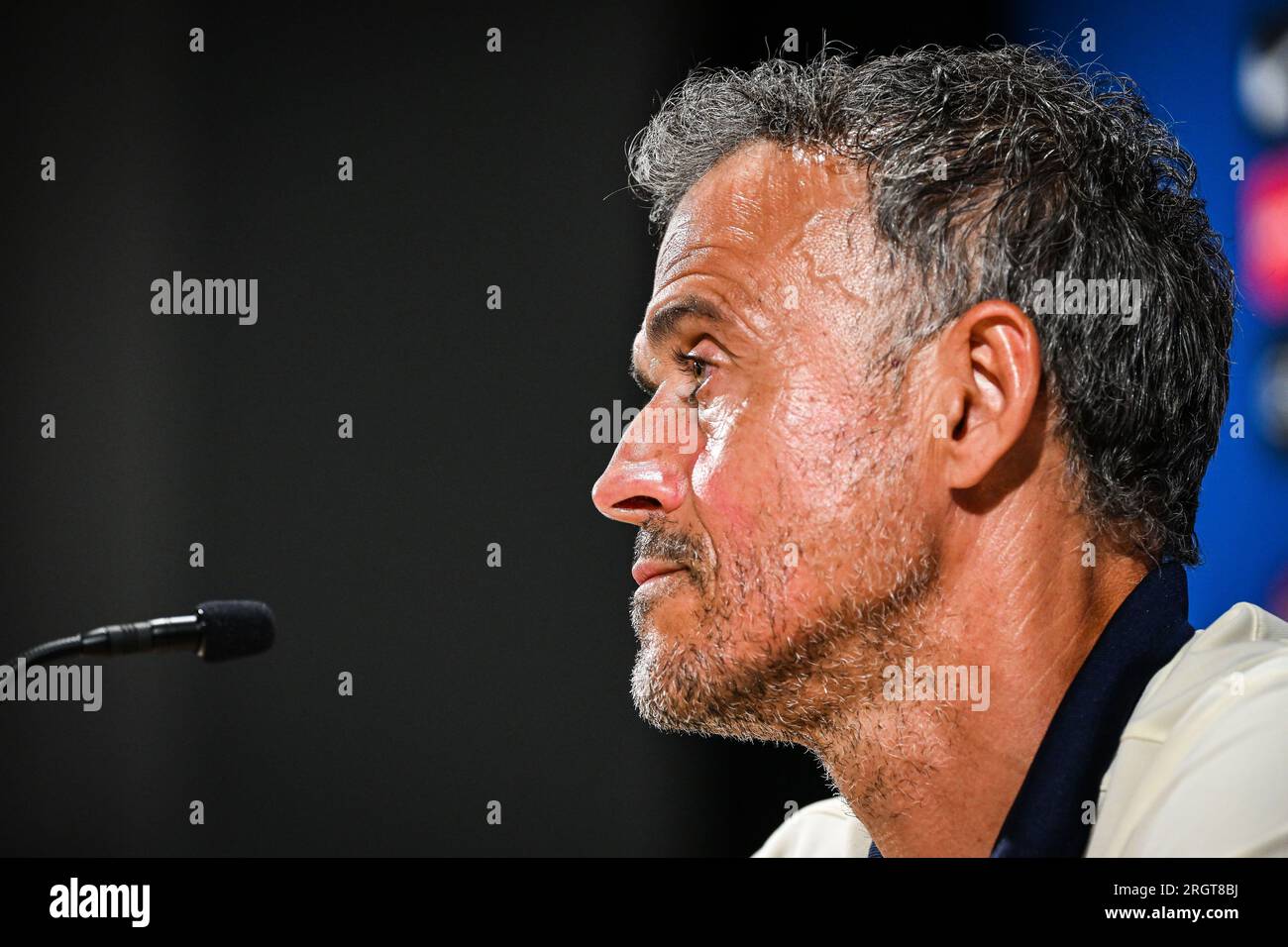 Luis ENRIQUE of PSG during a press conference on August 11, 2023 at ...