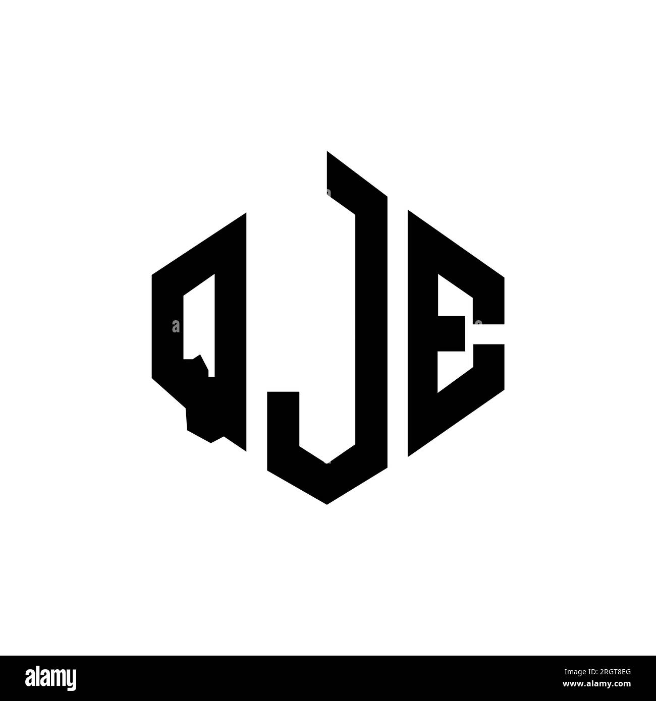 QJE letter logo design with polygon shape. QJE polygon and cube shape ...
