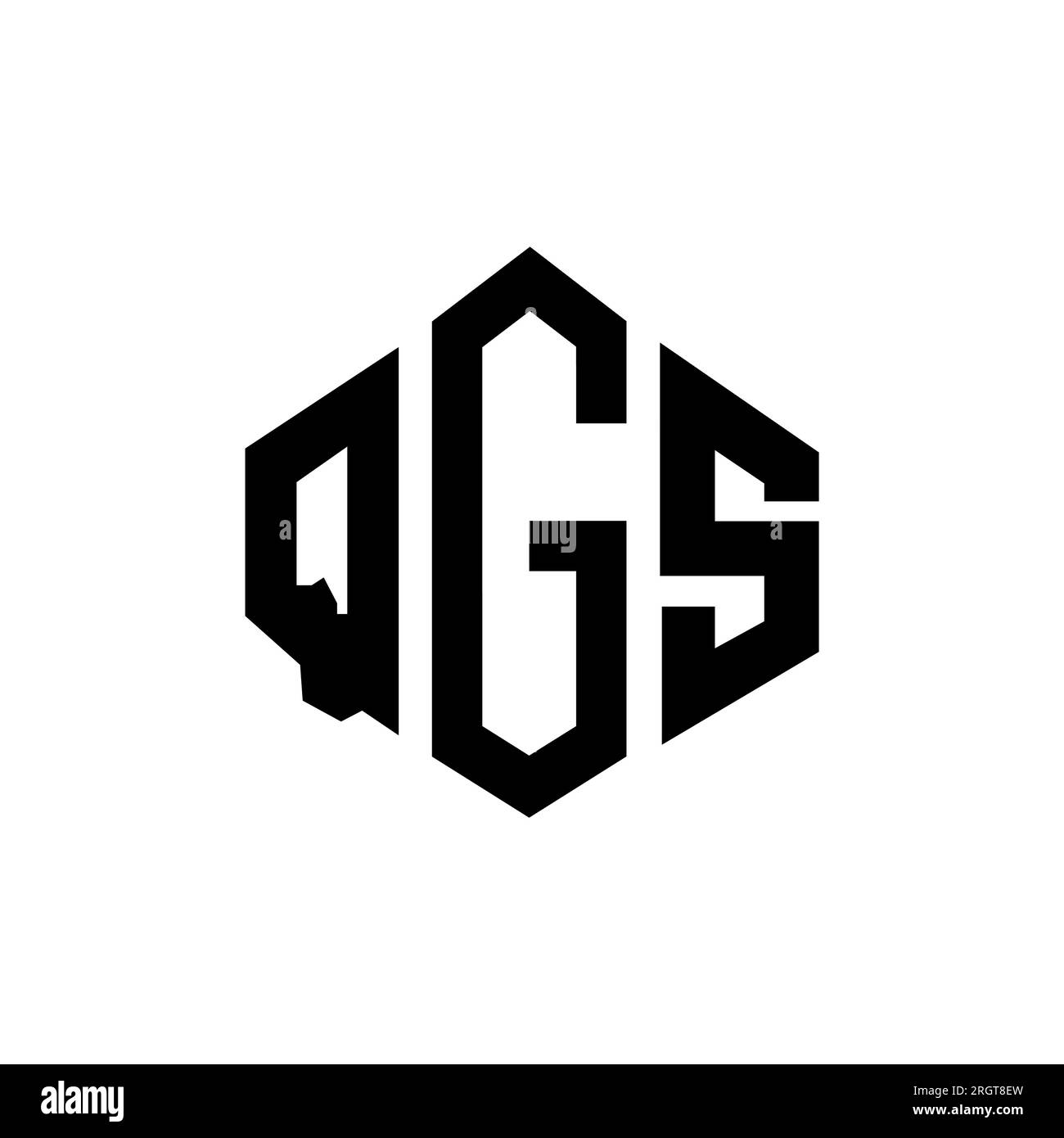 QGS letter logo design with polygon shape. QGS polygon and cube shape ...