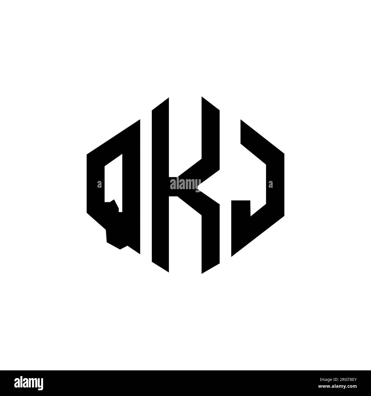QKJ letter logo design with polygon shape. QKJ polygon and cube shape ...