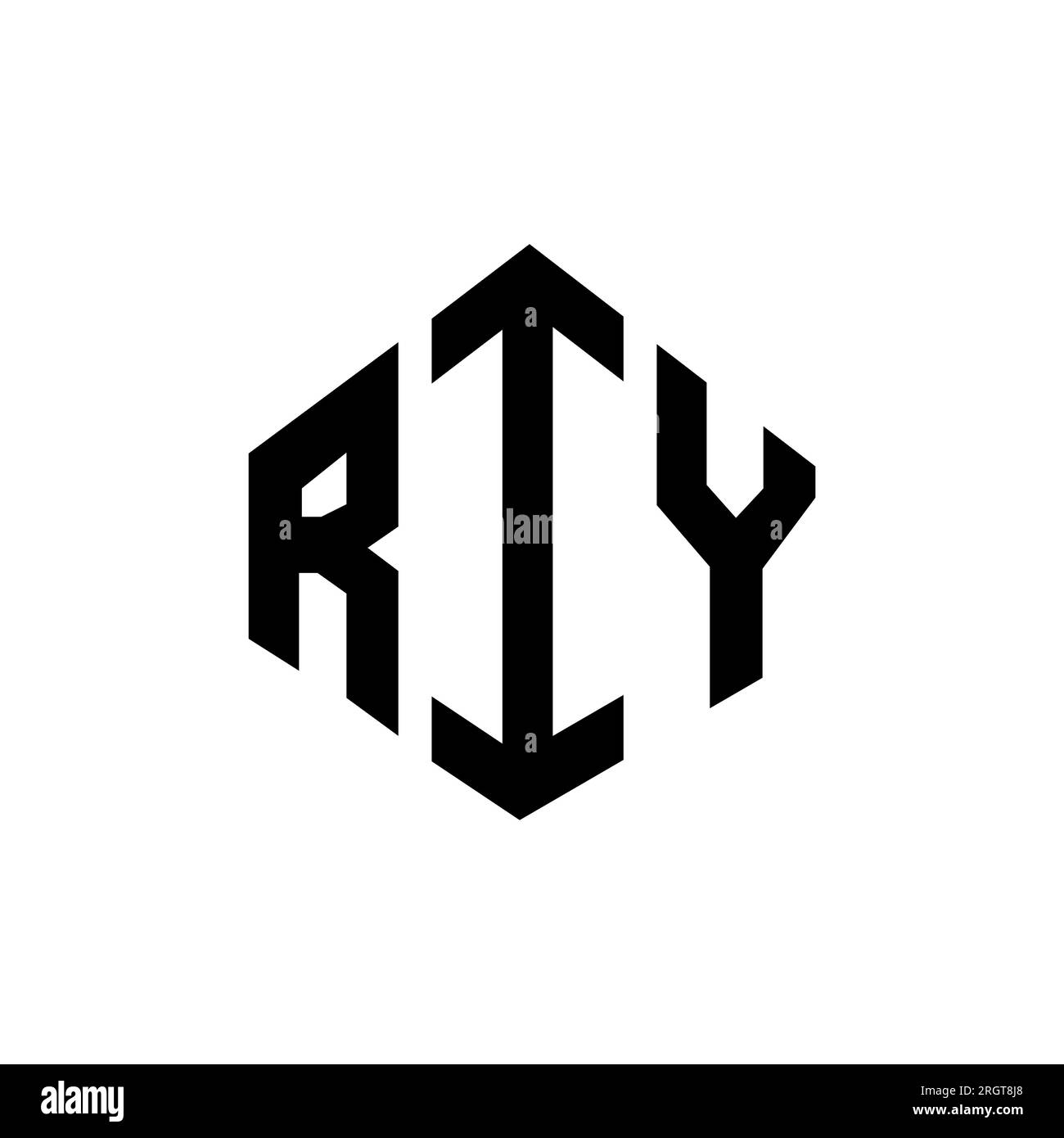 RIY letter logo design with polygon shape. RIY polygon and cube shape ...
