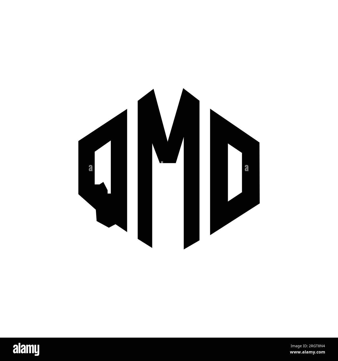 QMO letter logo design with polygon shape. QMO polygon and cube shape ...